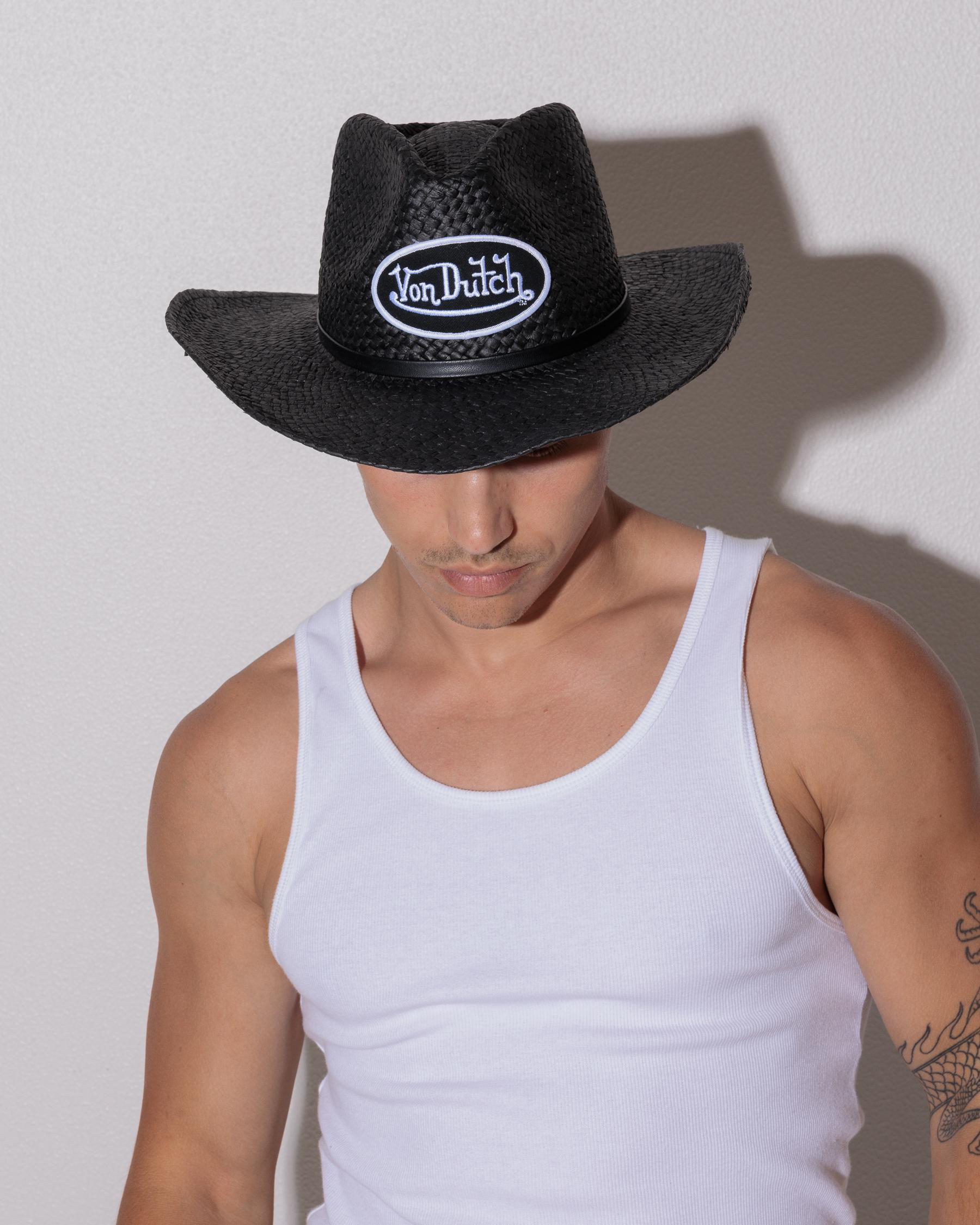 Von Dutch Patch Cowboy Hat In Black/white - FREE* Shipping & Easy ...