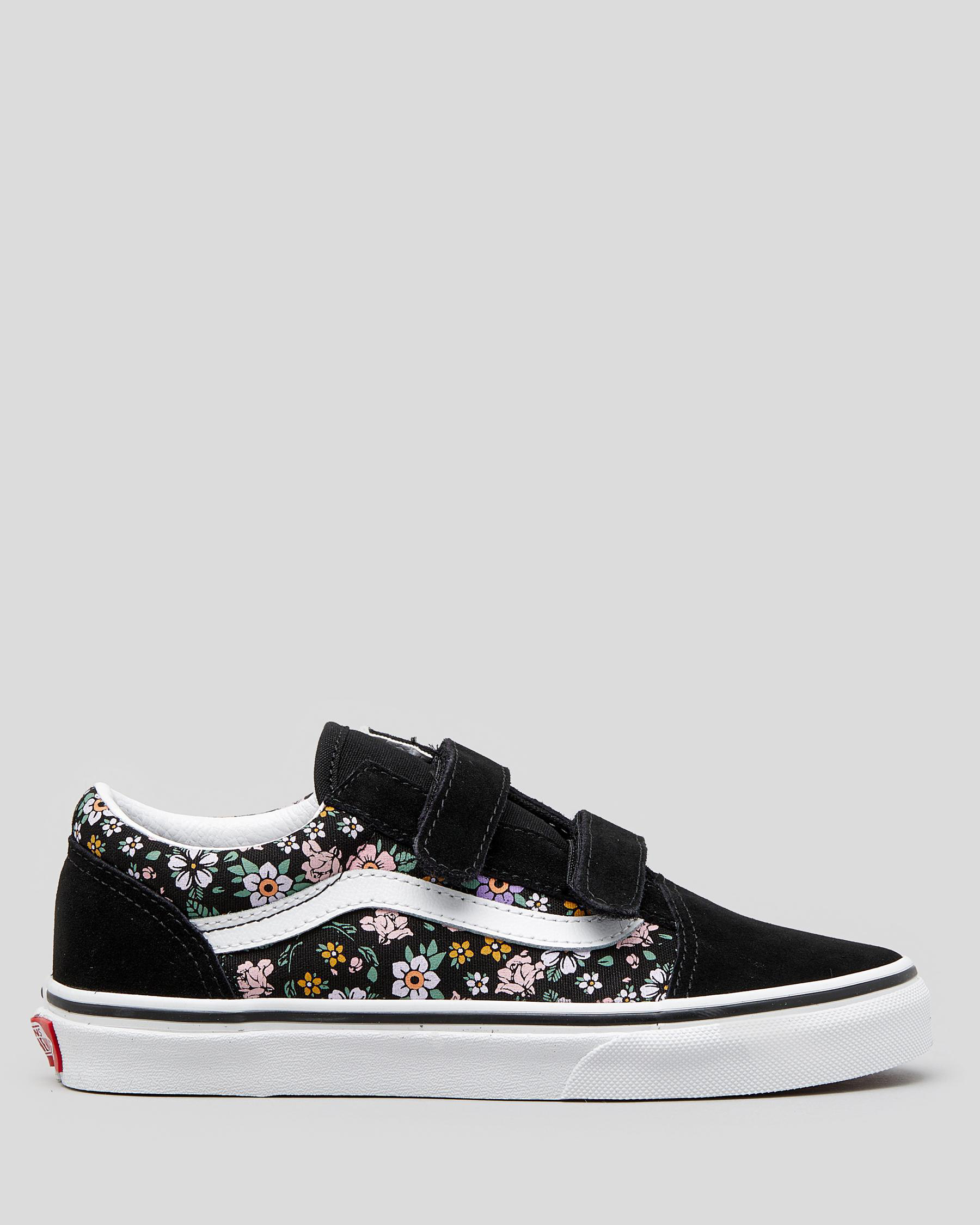 Shop Vans Girls' Old Skool Shoes In Black/true White - Fast Shipping ...