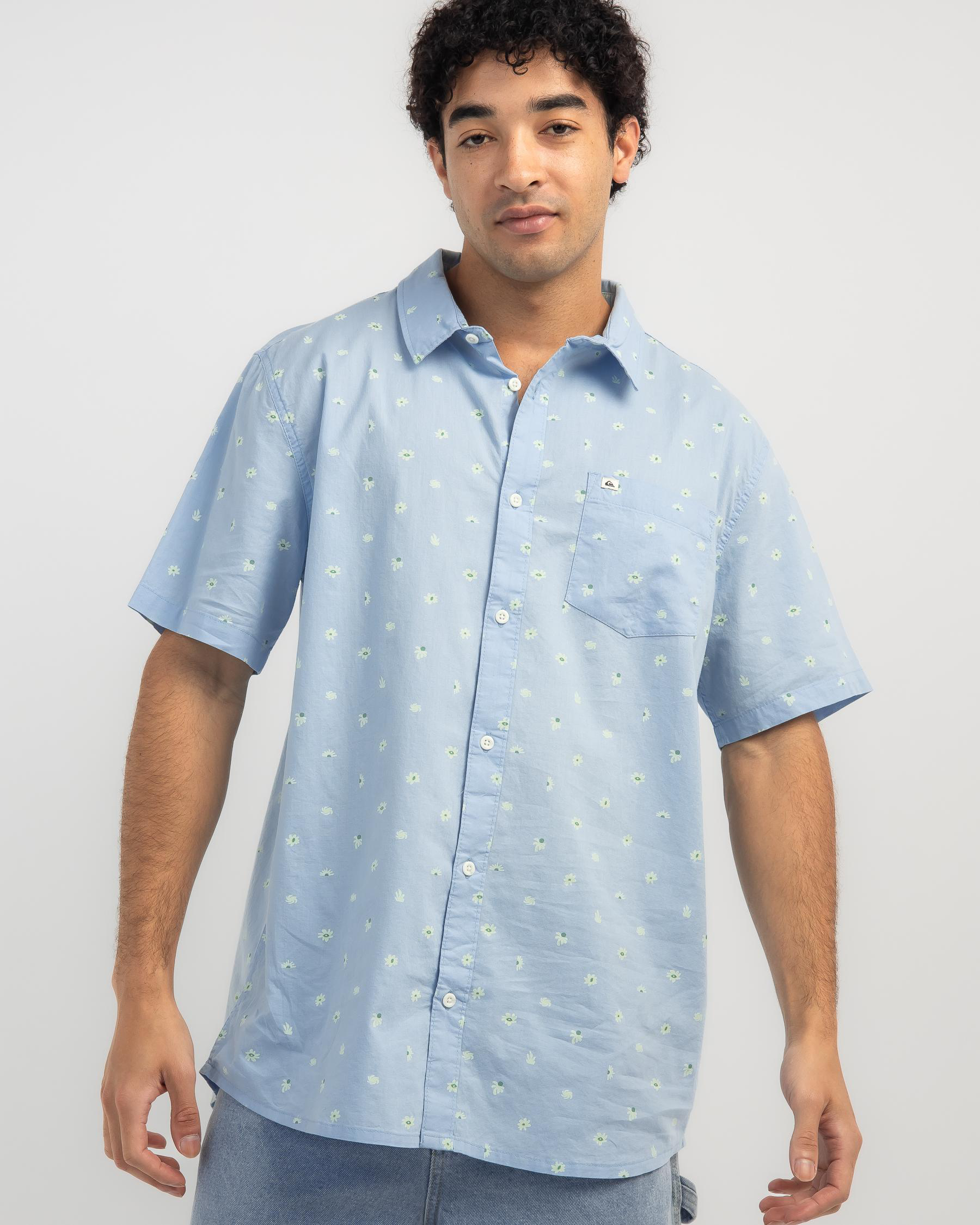 Shop Quiksilver Minimo Shirt In Clear Sky Minimo - Fast Shipping & Easy ...