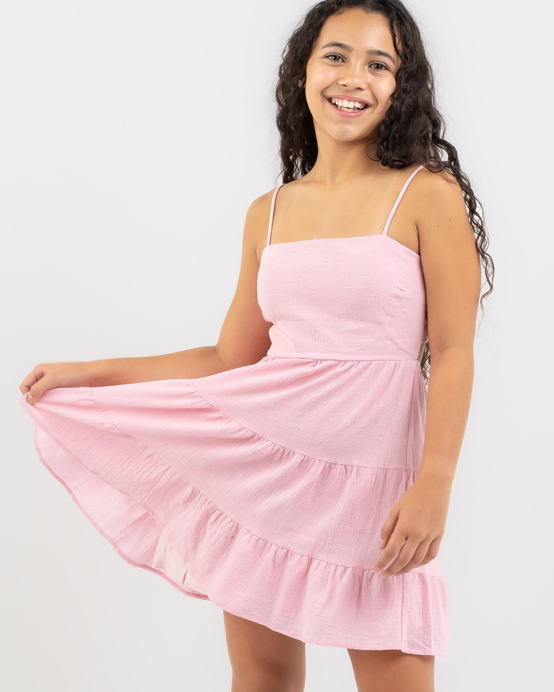 Shop Mooloola Girls' Tabetha Dress In Powder Pink - Fast Shipping ...