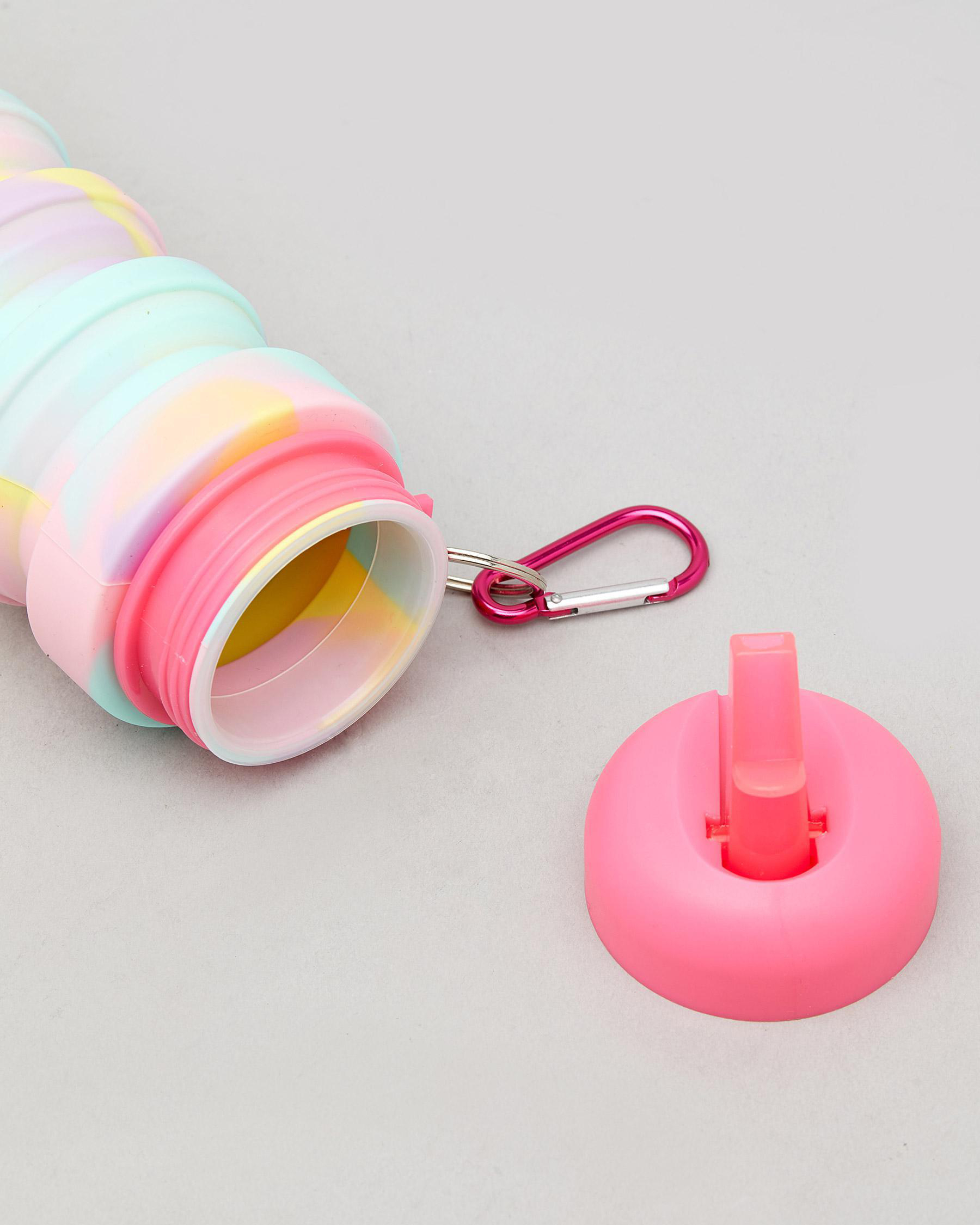 Shop Mooloola Rainbow Squish Drink Bottle In Rainbow - Fast Shipping ...
