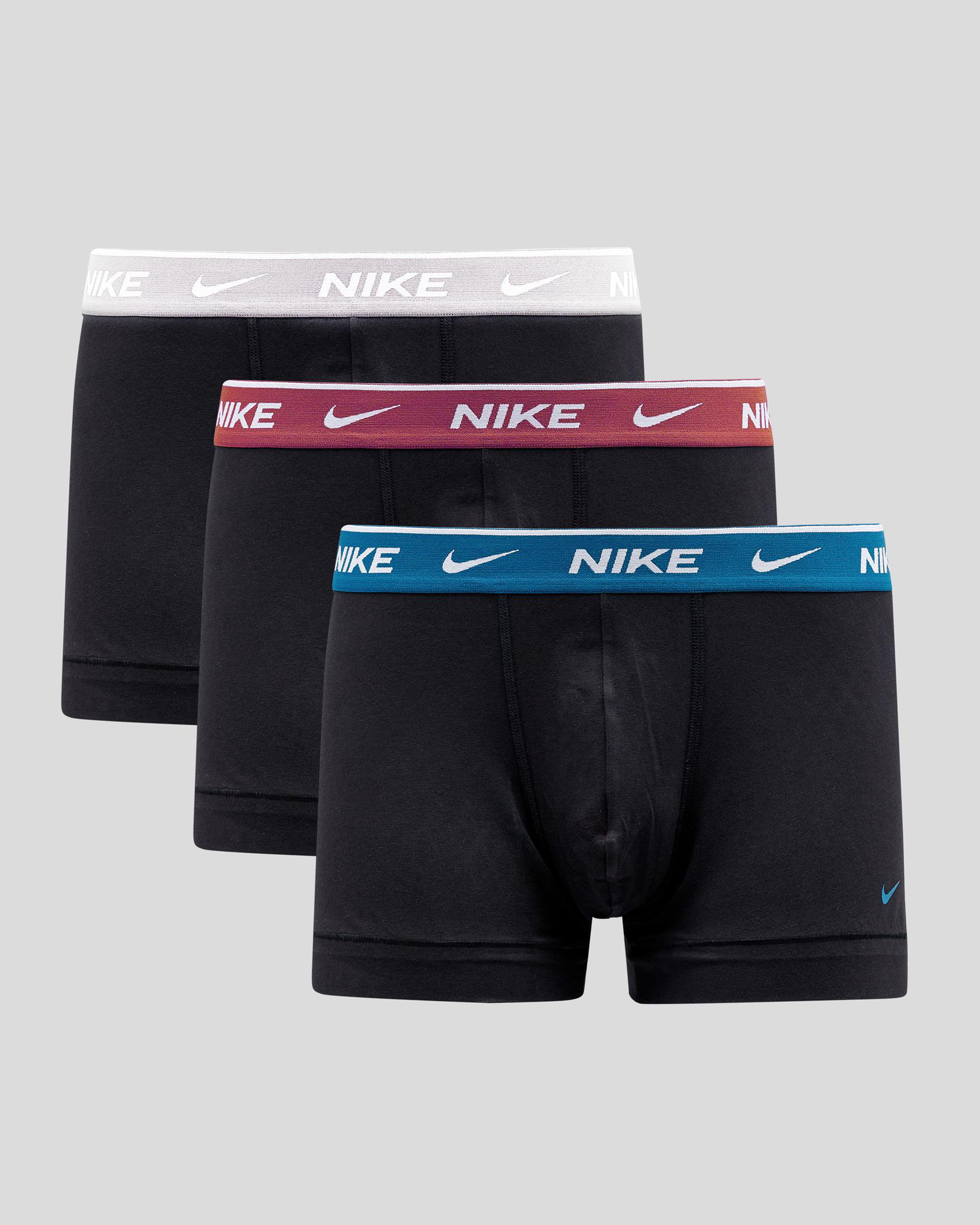 Shop Nike Cotton Stretch Trunks 3 Pack In Multi - Fast Shipping & Easy ...