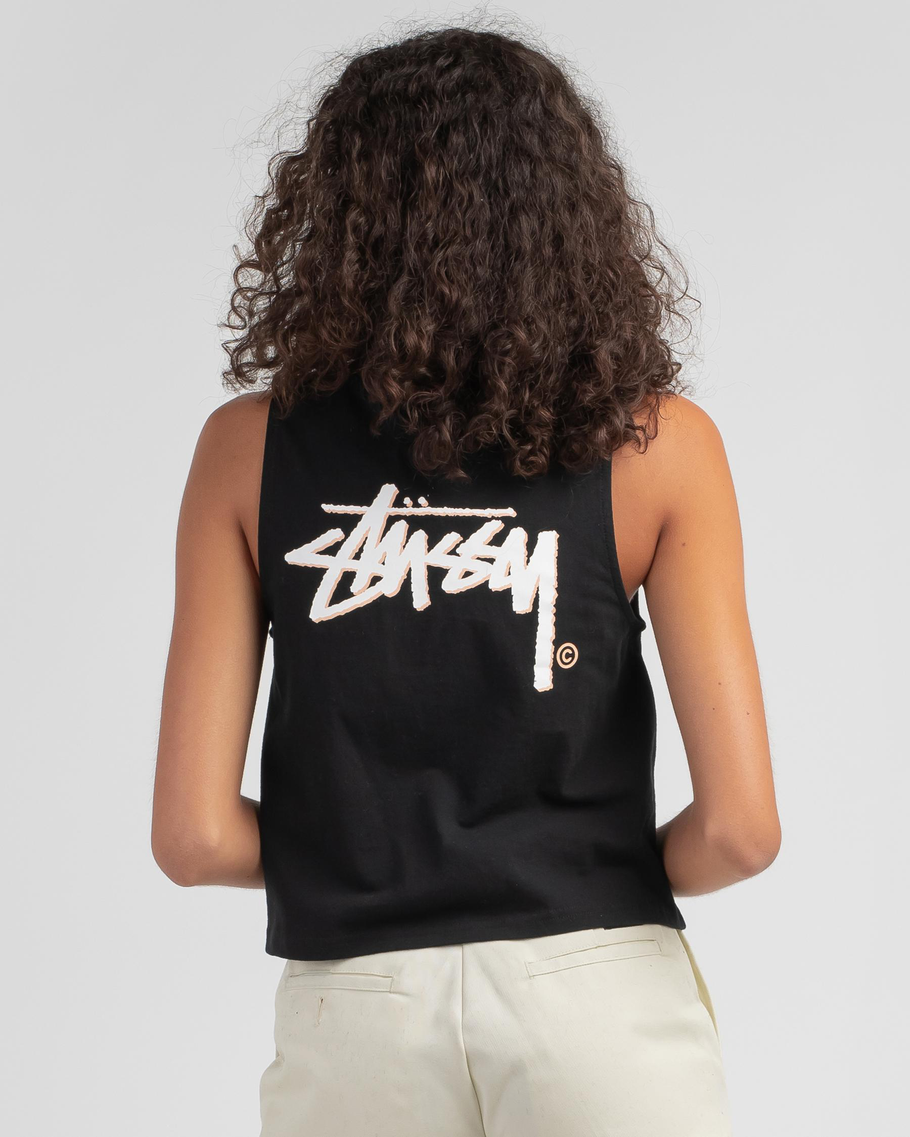 Shop Stussy Shadow Stock Relaxed Tank Top In Black - Fast Shipping ...