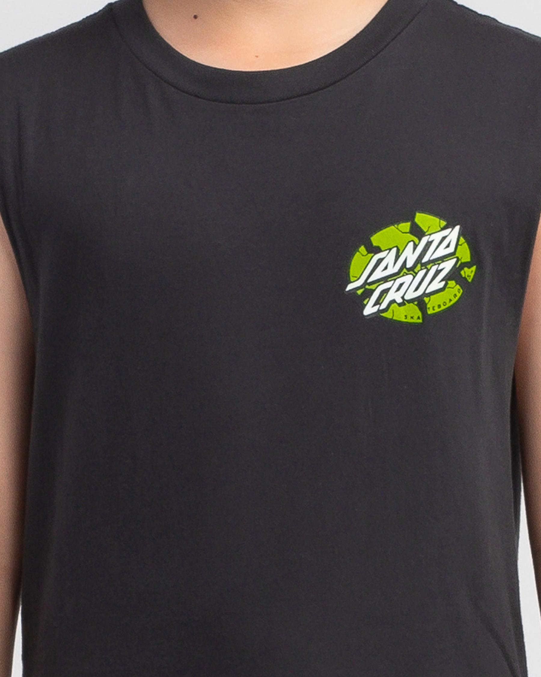 Shop Santa Cruz Boys' Rat Slasher Muscle Tank In Black - Fast Shipping ...