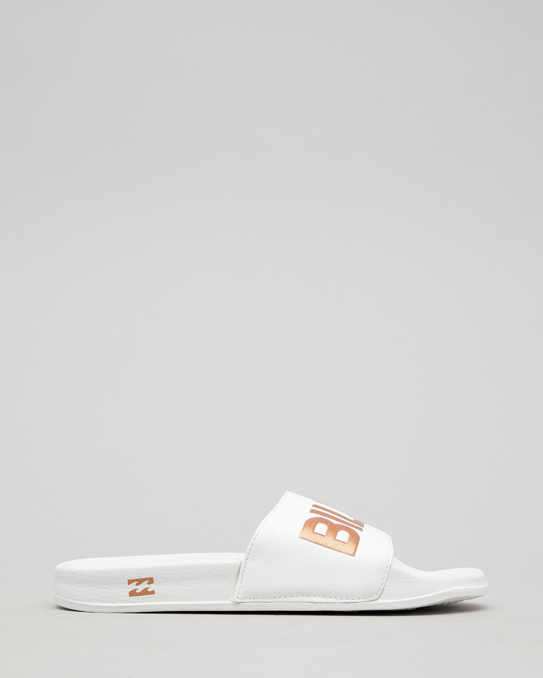 Shop Billabong Legacy Slide Sandals In White - Fast Shipping & Easy ...