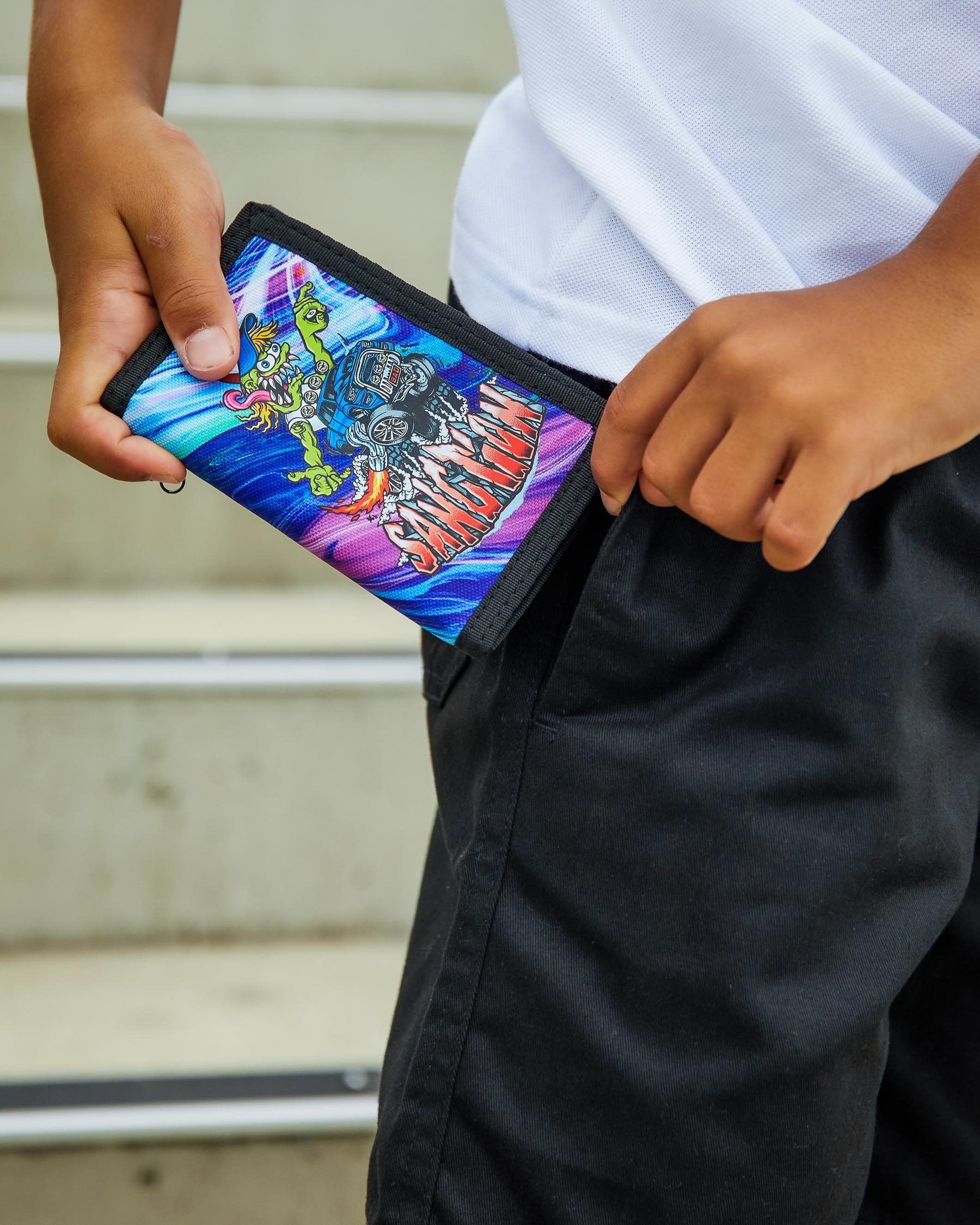 Shop Sanction Buck Tri Fold Wallet In Black - Fast Shipping & Easy ...