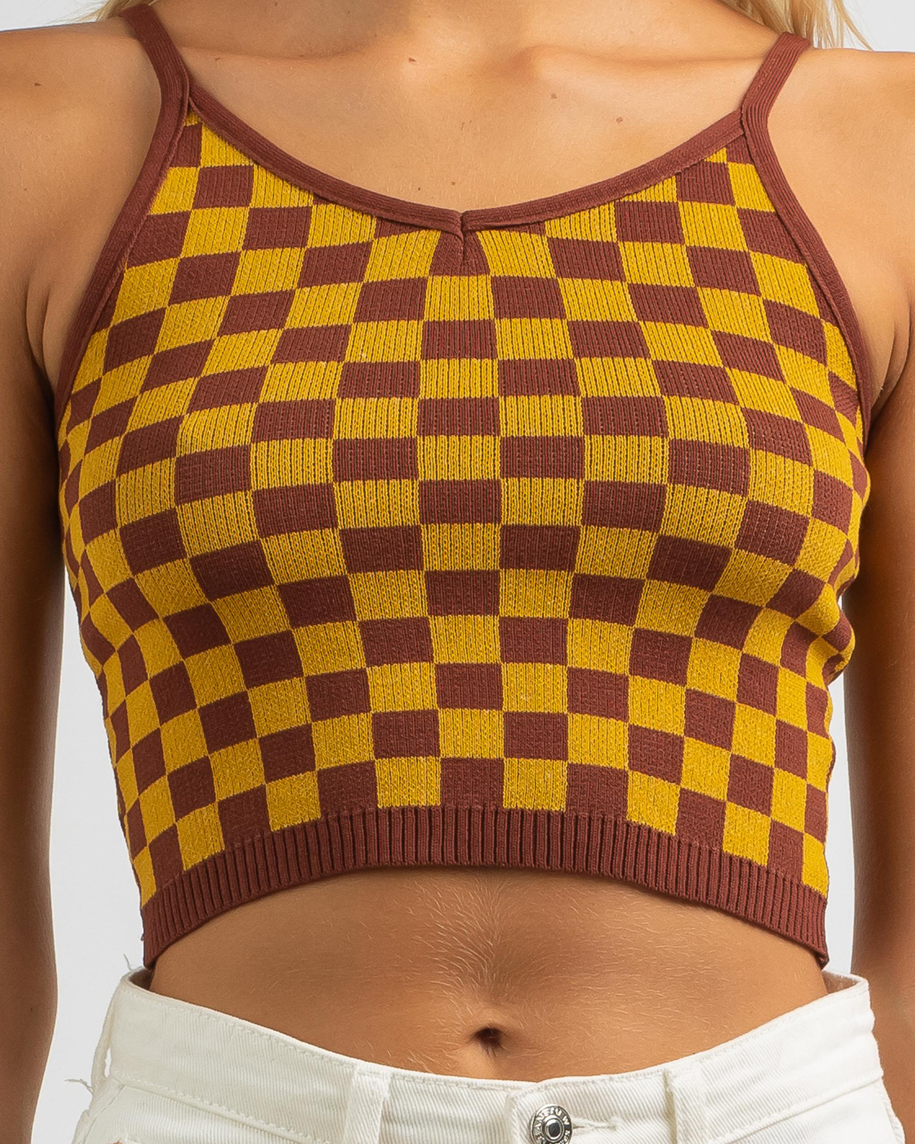 Shop Red Berry Race Me Knit Top In Brown - Fast Shipping & Easy Returns ...