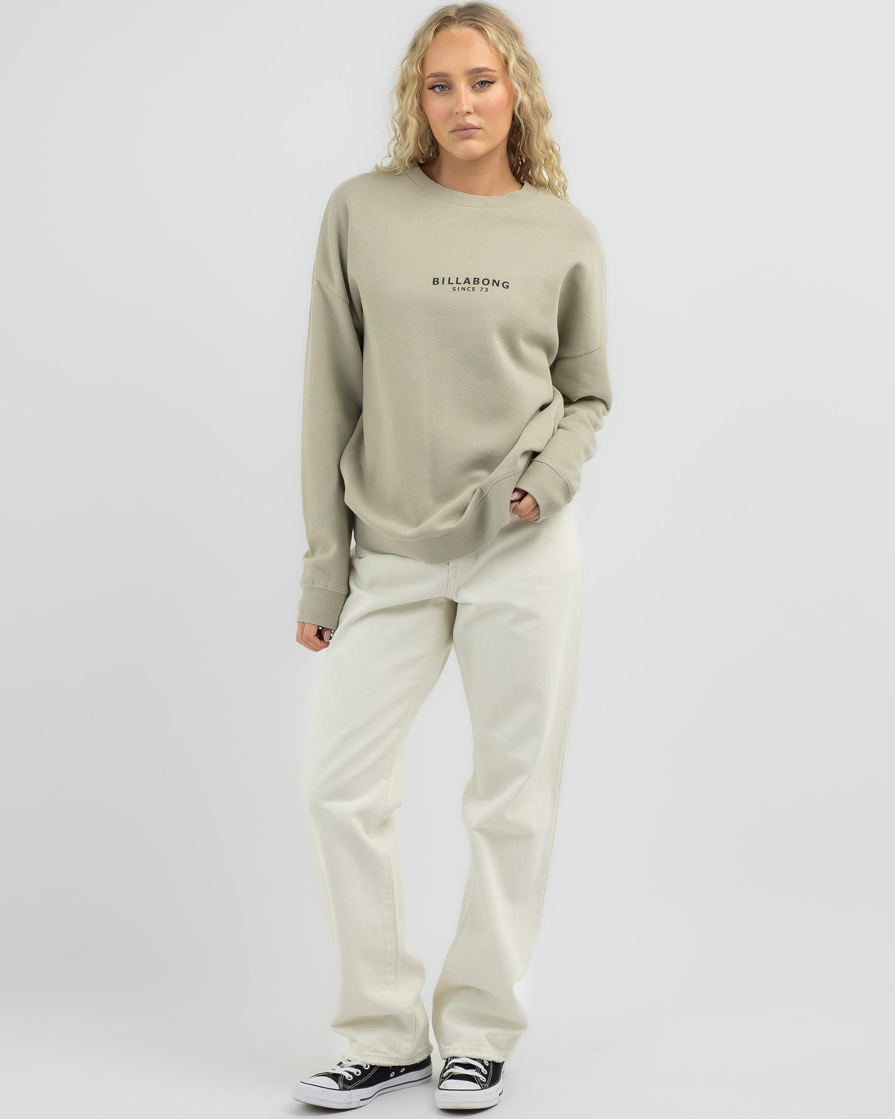 Shop Billabong Society Crewneck Sweatshirt In Stone - Fast Shipping ...
