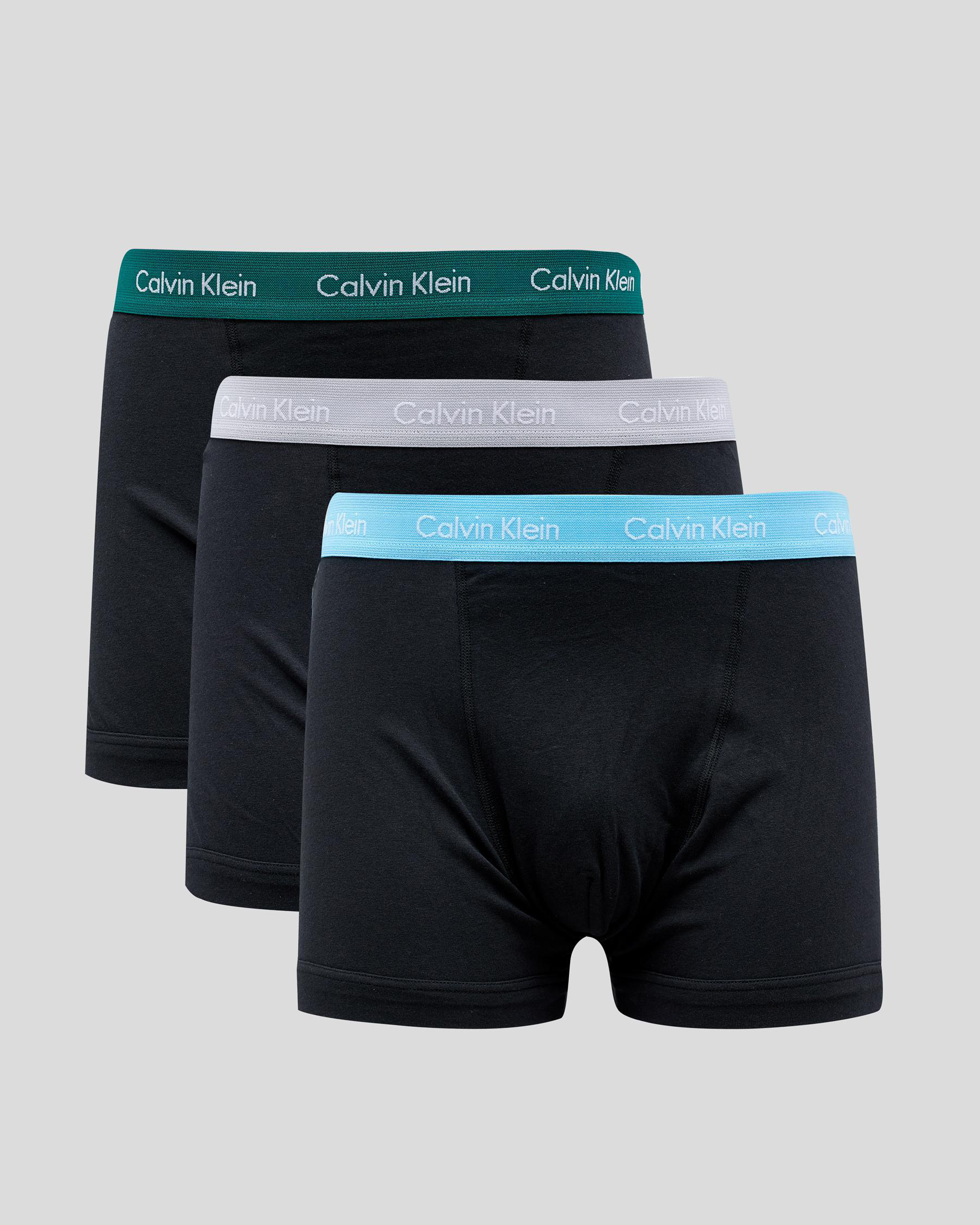 Shop Calvin Klein Cotton Stretch Trunks 3 Pack In Multi - Fast Shipping ...