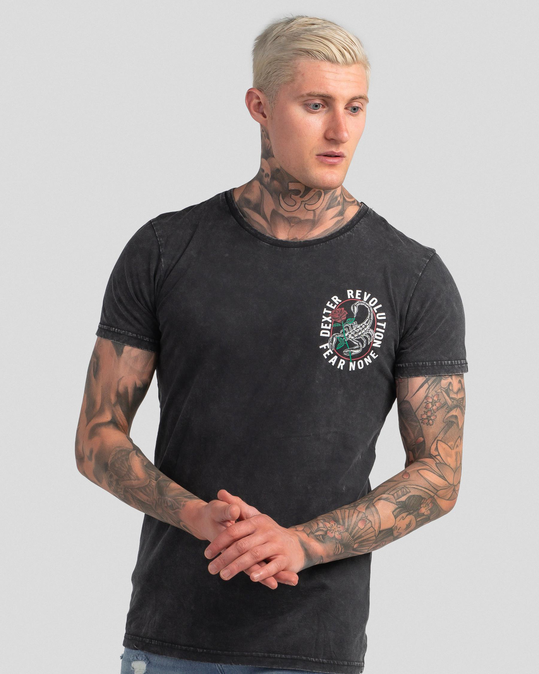 Shop Dexter Roses T-Shirt In Black Acid - Fast Shipping & Easy Returns ...