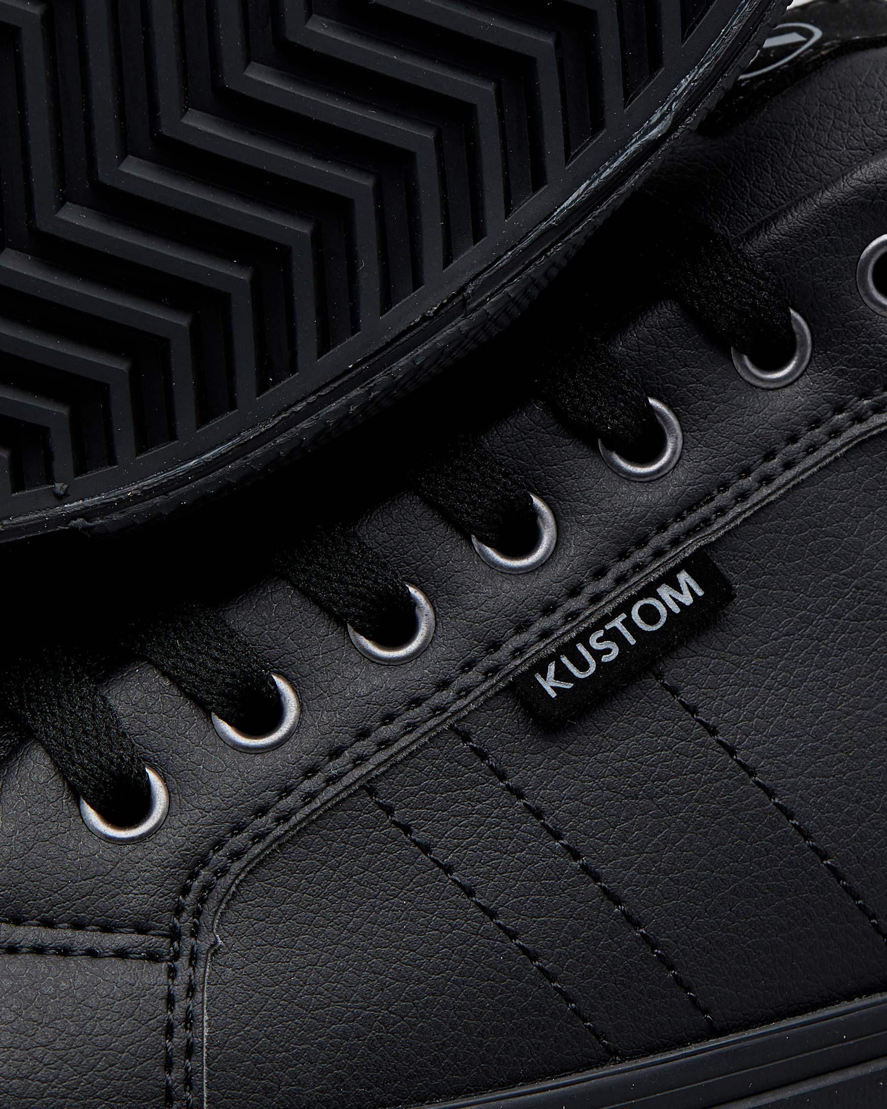 Shop Kustom Highline Classic Shoes In Black Leathe - Fast Shipping ...