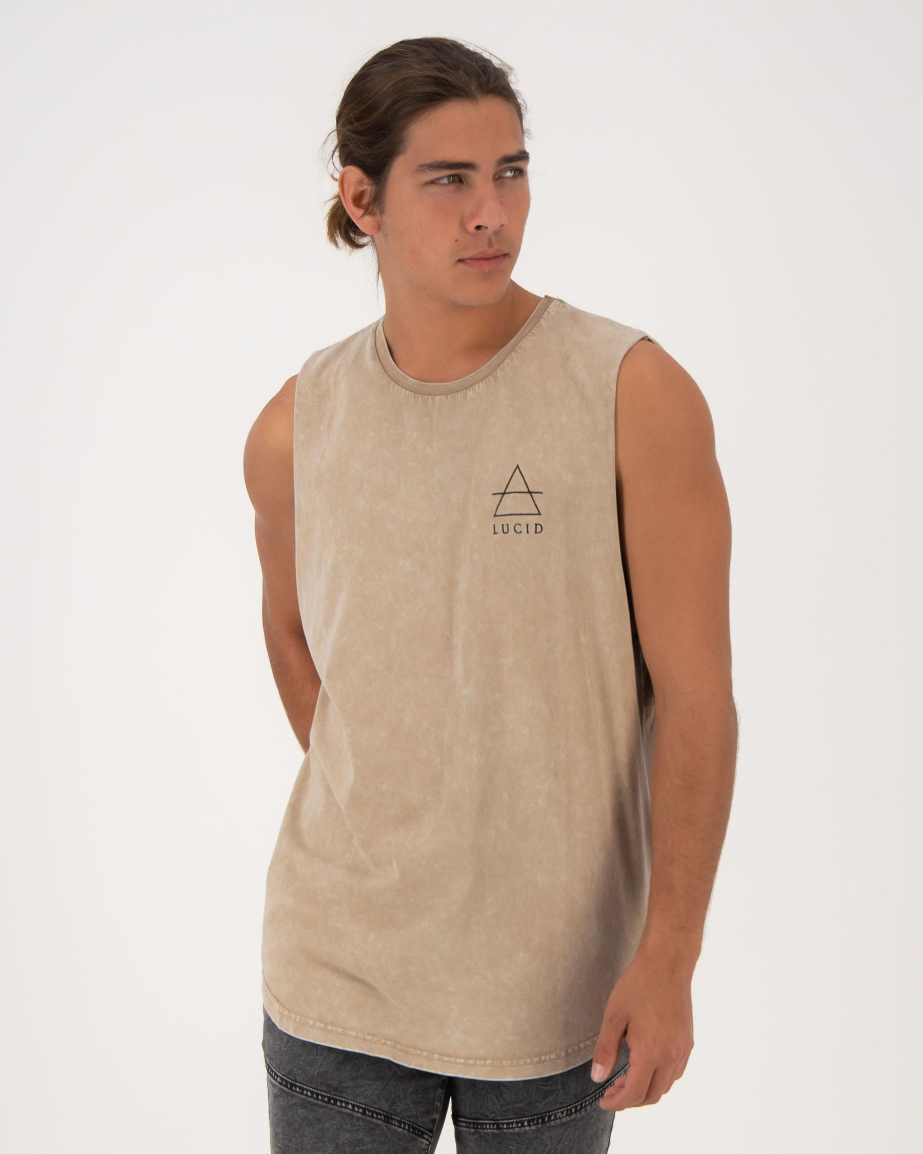 Shop Lucid Critical Muscle Tank In Tan Acid - Fast Shipping & Easy ...