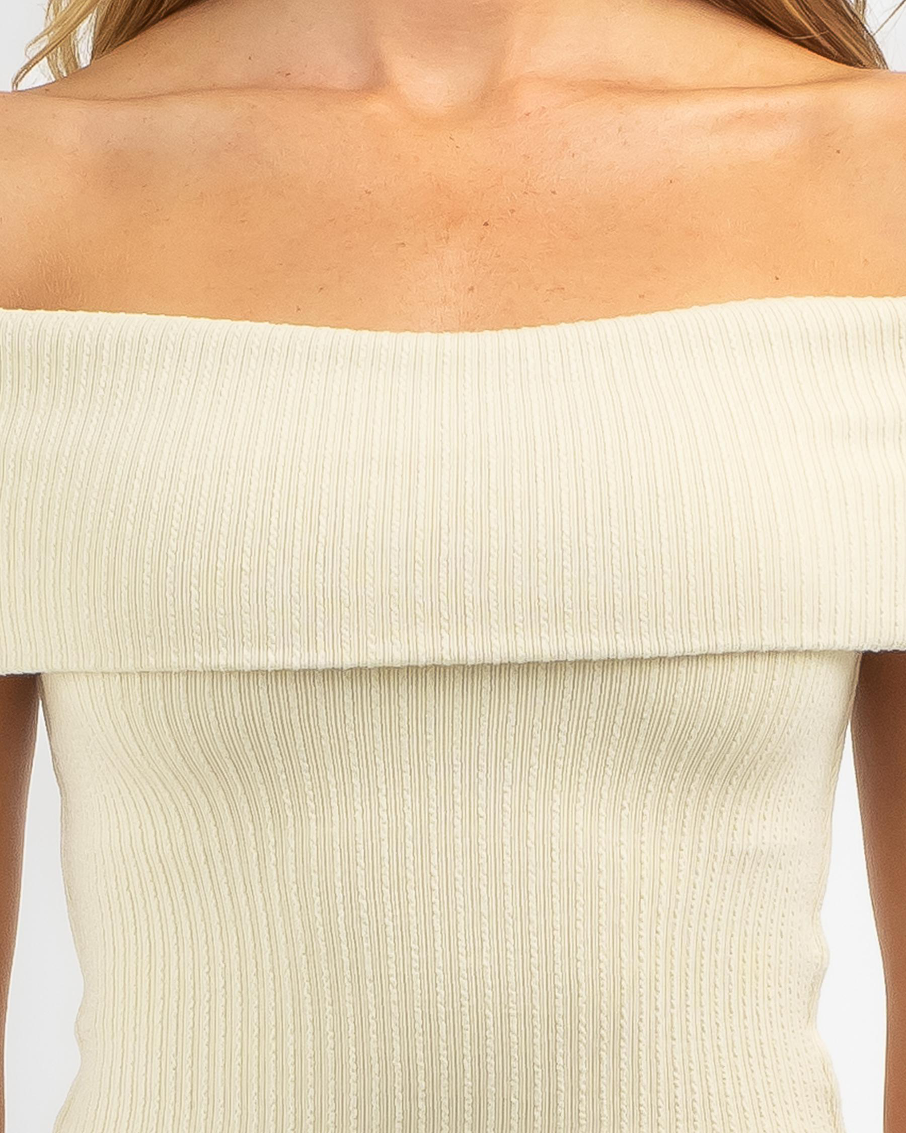 Shop Ava And Ever Cassie Off Shoulder Top In Oat - Fast Shipping & Easy ...