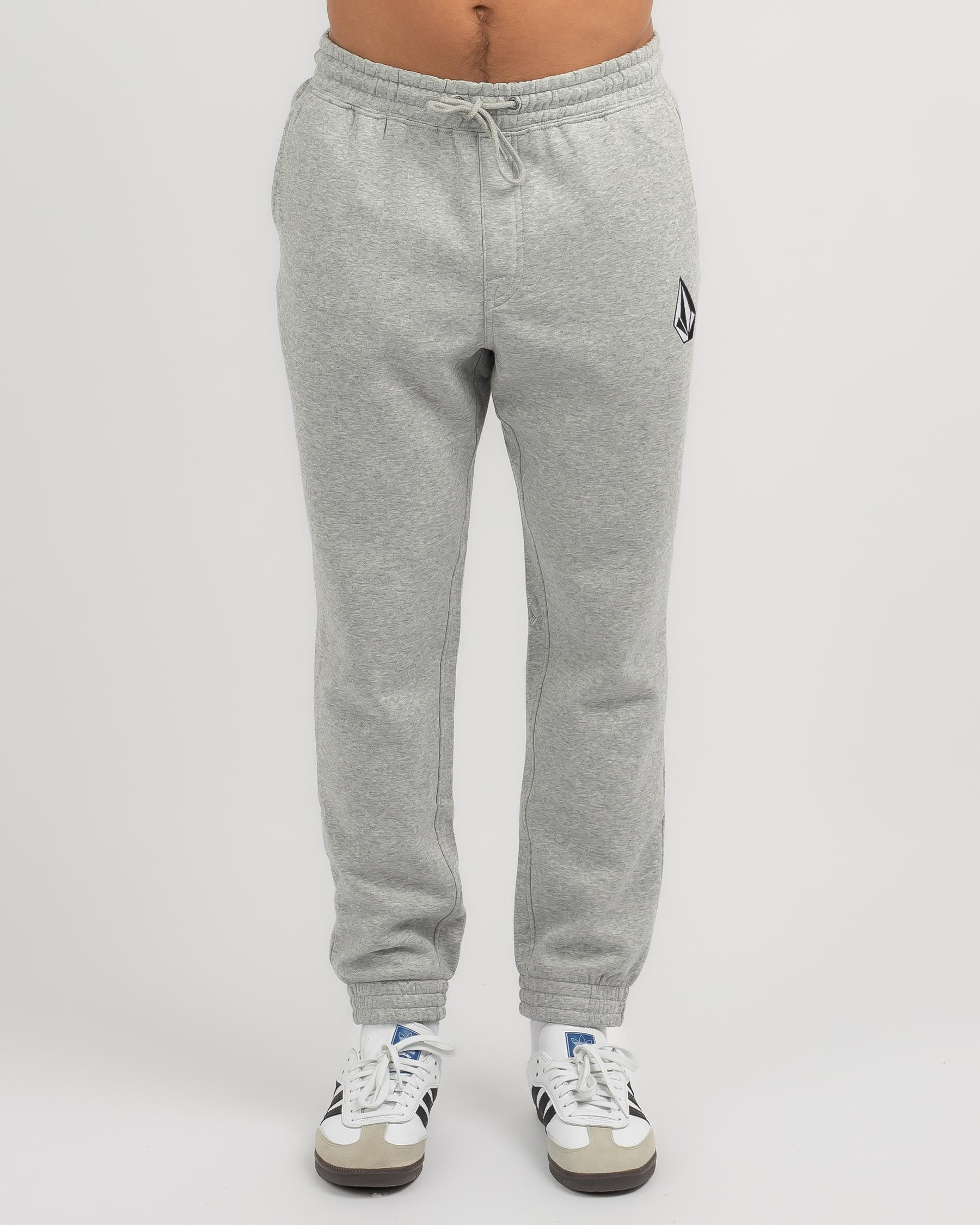 Shop Volcom Vologo Fleece Track Pants In Heather Grey - Fast Shipping ...