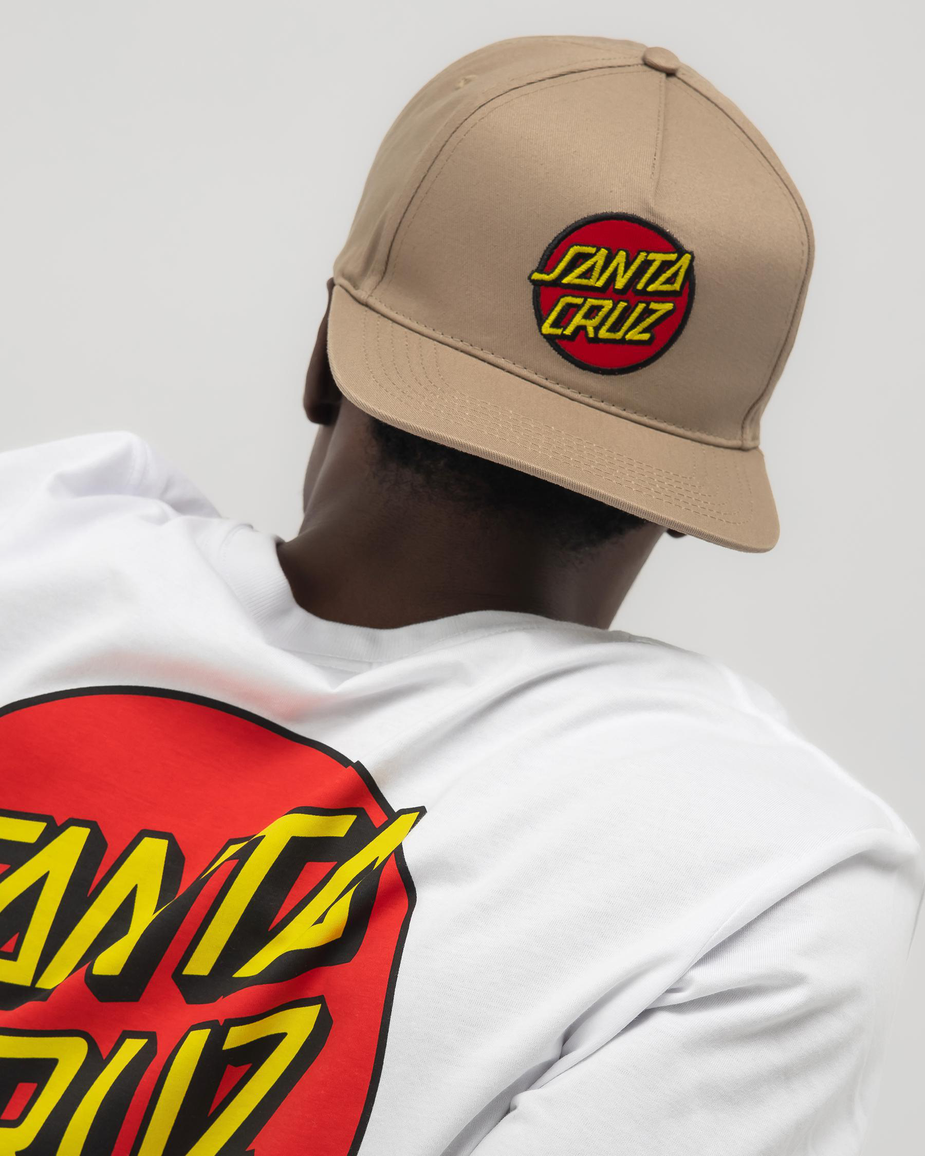 Santa Cruz Classic Dot Patch Snapback Cap In Cobblestone - Fast ...