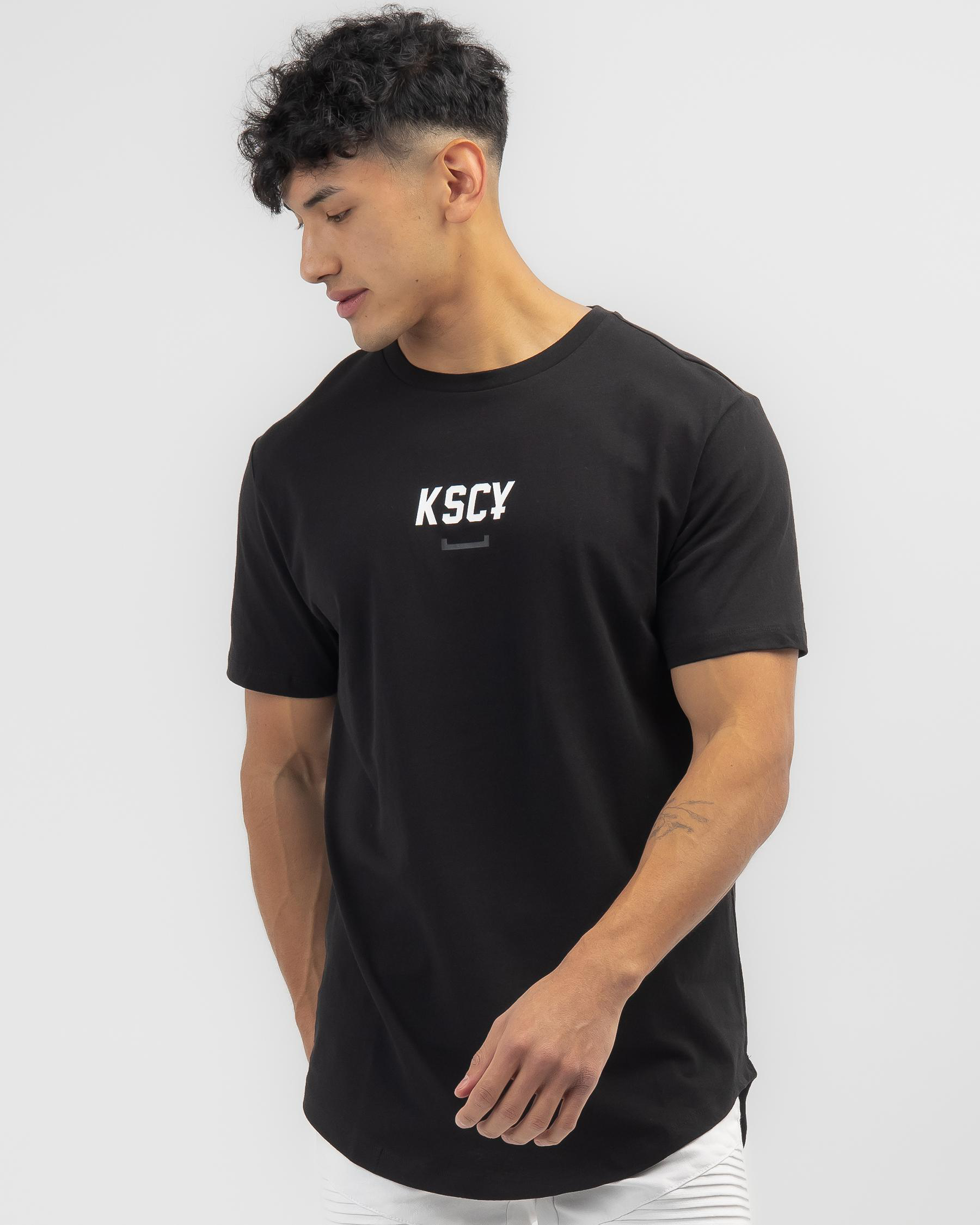 Shop Kiss Chacey Formula Dual Curved T-Shirt In Jet Black - Fast ...