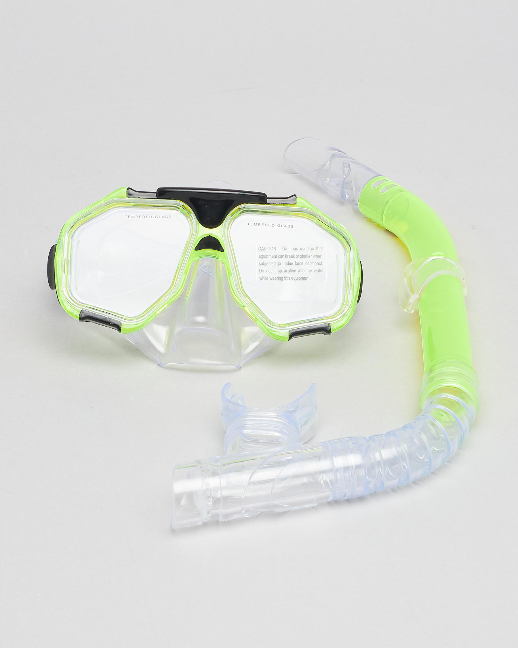 Land & Sea Sports Dunk Island Mask & Snorkel Set In Neon Yellow - FREE ...