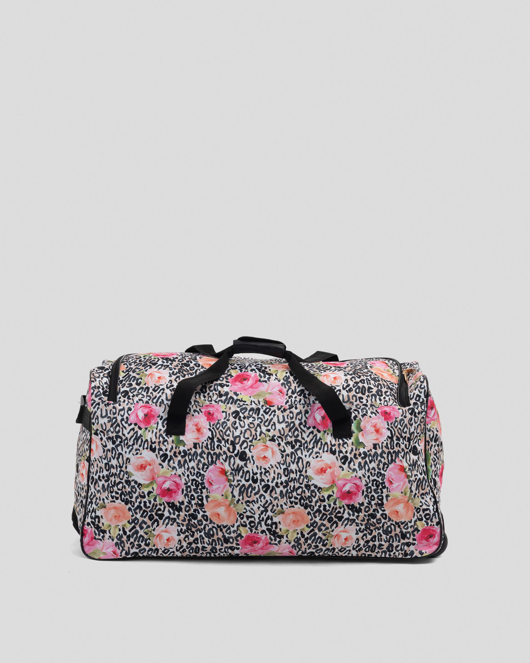 Shop Mooloola Raquelle Large Wheeled Travel Bag In Animal Floral - Fast ...