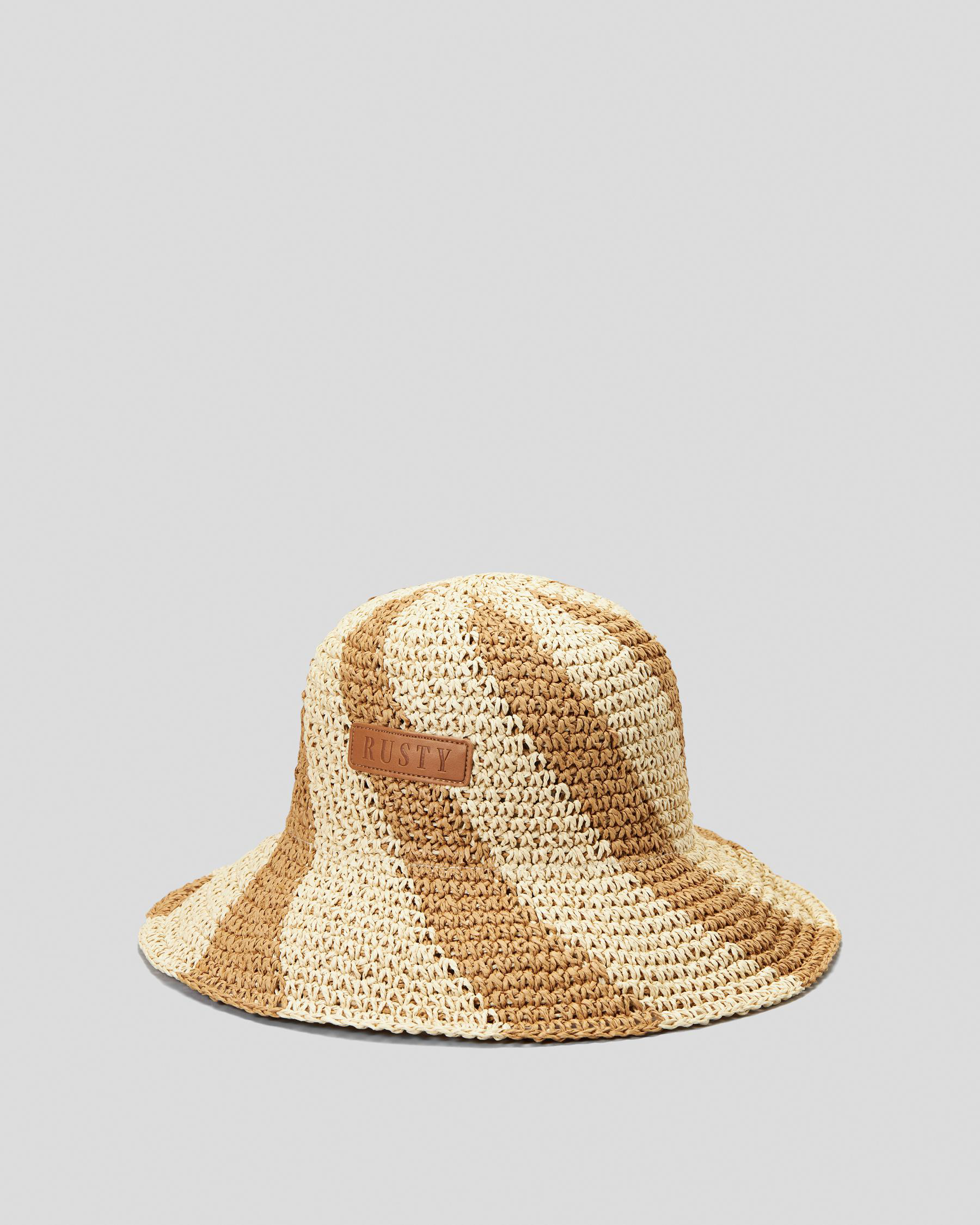 Shop Rusty Sundae Swirl Straw Hat In Natural/camel - Fast Shipping ...