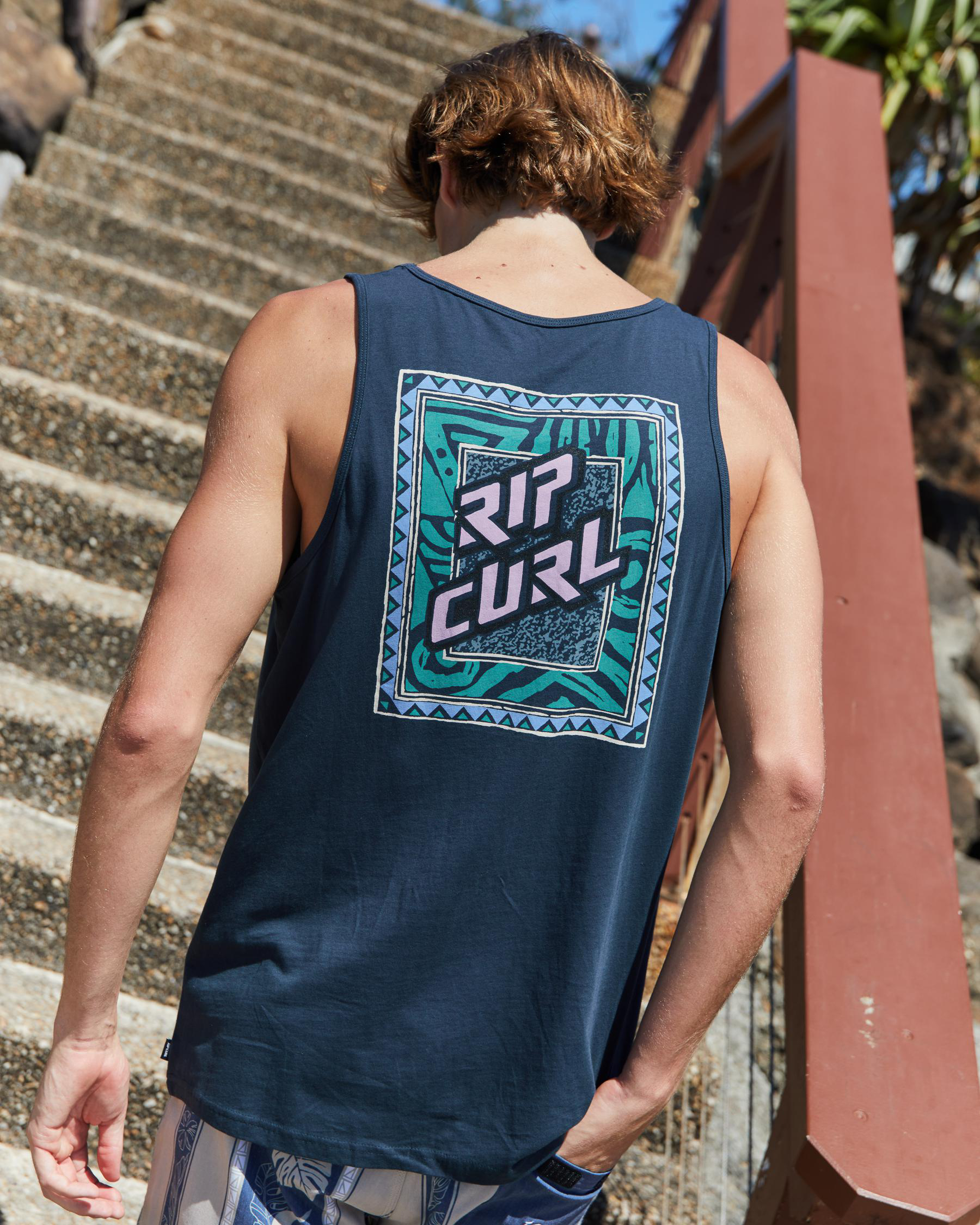 Shop Rip Curl Rituals Singlet In Dark Navy - Fast Shipping & Easy ...