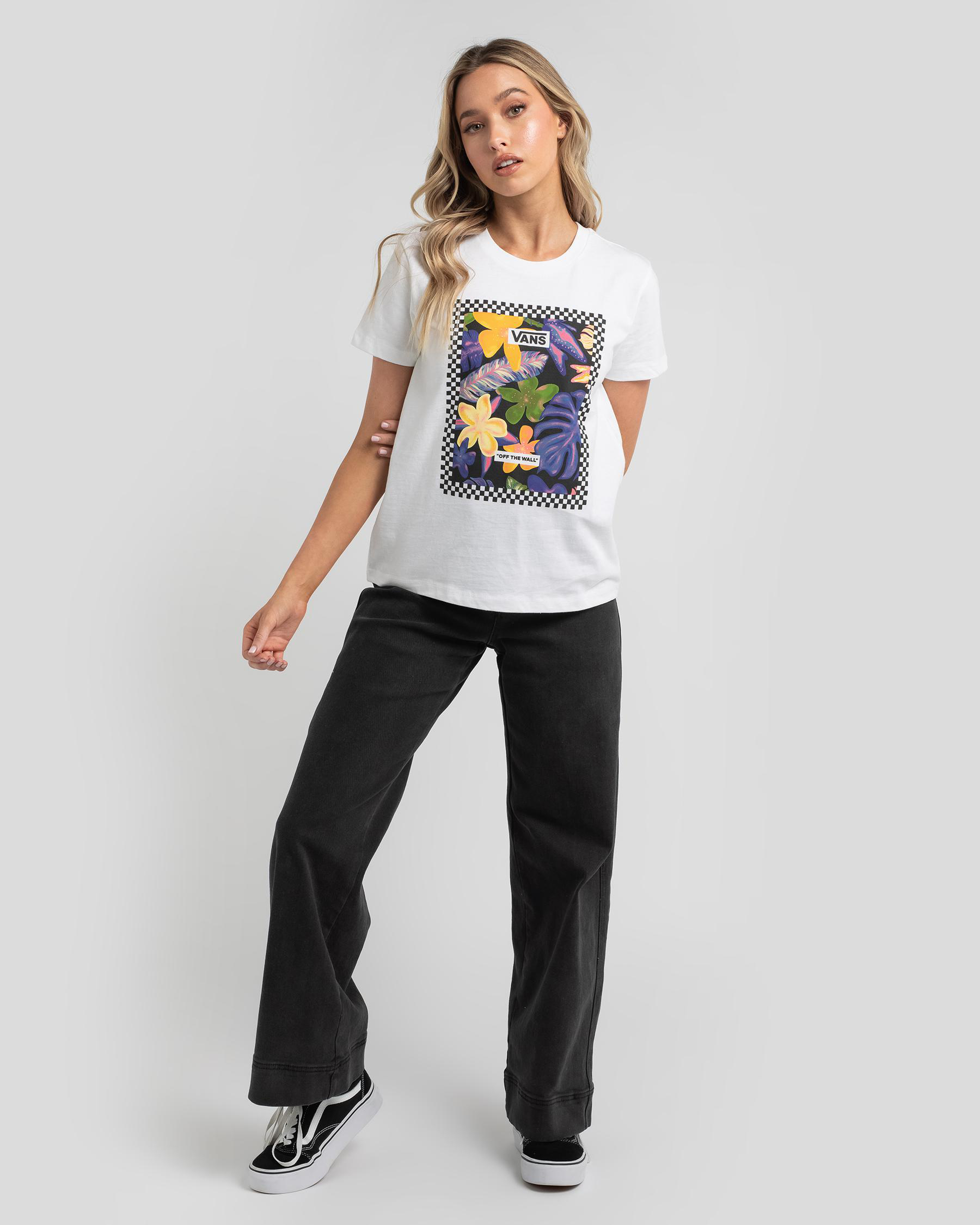 Shop Vans Border Box T-Shirt In White - Fast Shipping & Easy Returns ...