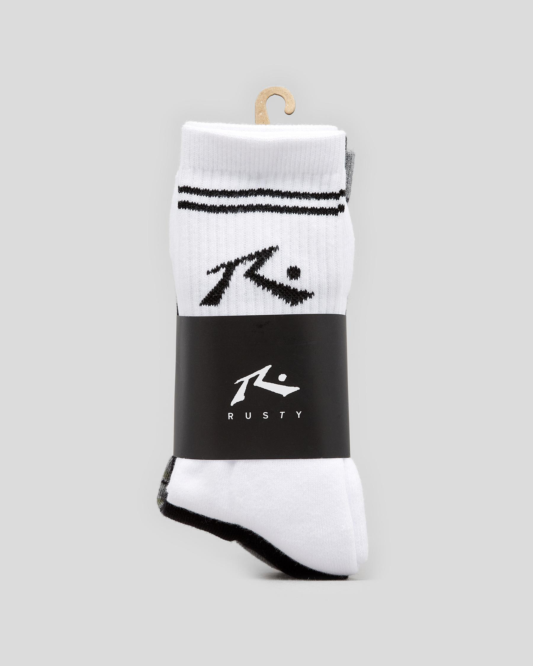 Shop Rusty Never Ever Mid Calf Socks 3 Pack In Multi 2 - Fast Shipping ...