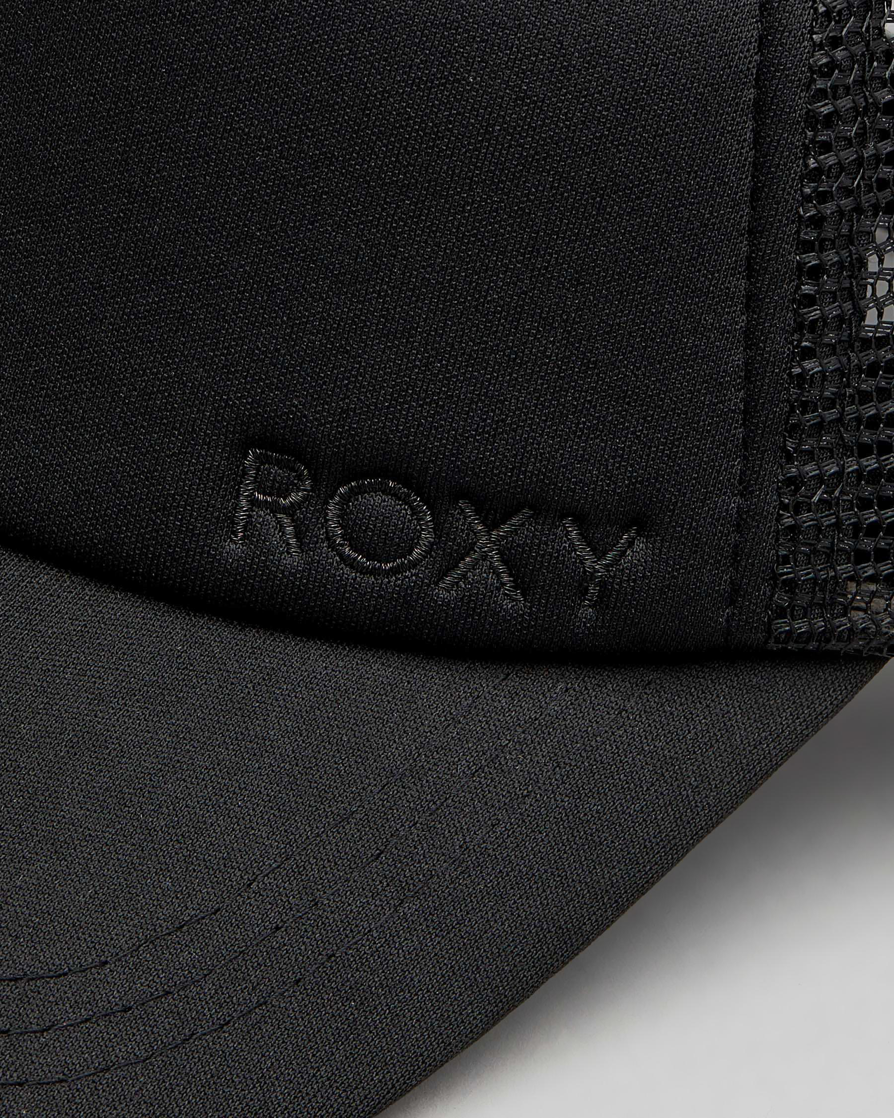 Shop Roxy Finishline 2 Trucker Cap In True Black - Fast Shipping & Easy ...