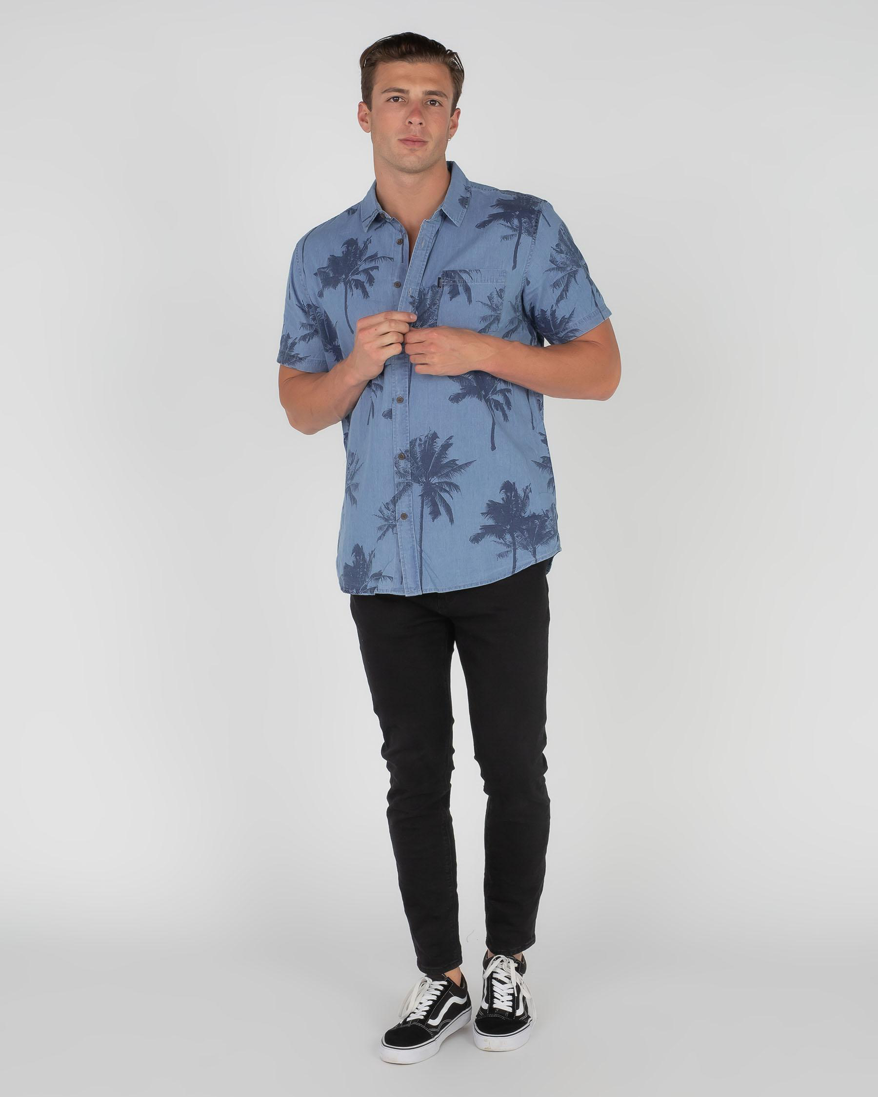 Shop Rip Curl Mason Ho Short Sleeve Shirt In Light Blue - Fast Shipping ...