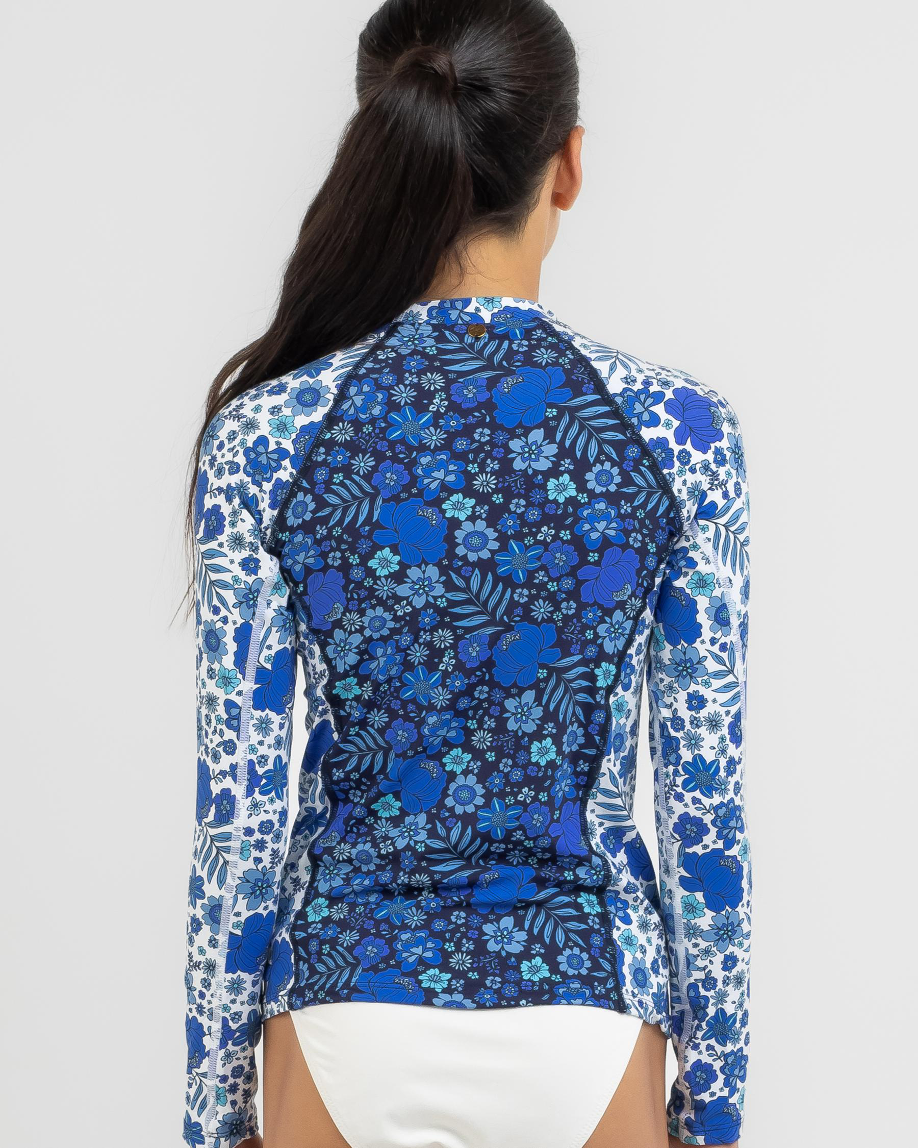 Shop Kaiami Girls Mary Jane Long Sleeve Rash Vest In Blue Fast