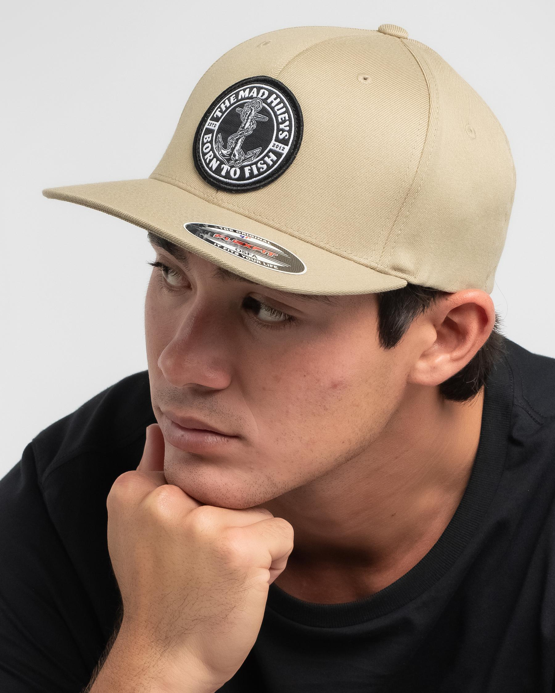 Shop The Mad Hueys Anchor Drift Flex Fit Cap In Khaki - Fast Shipping ...