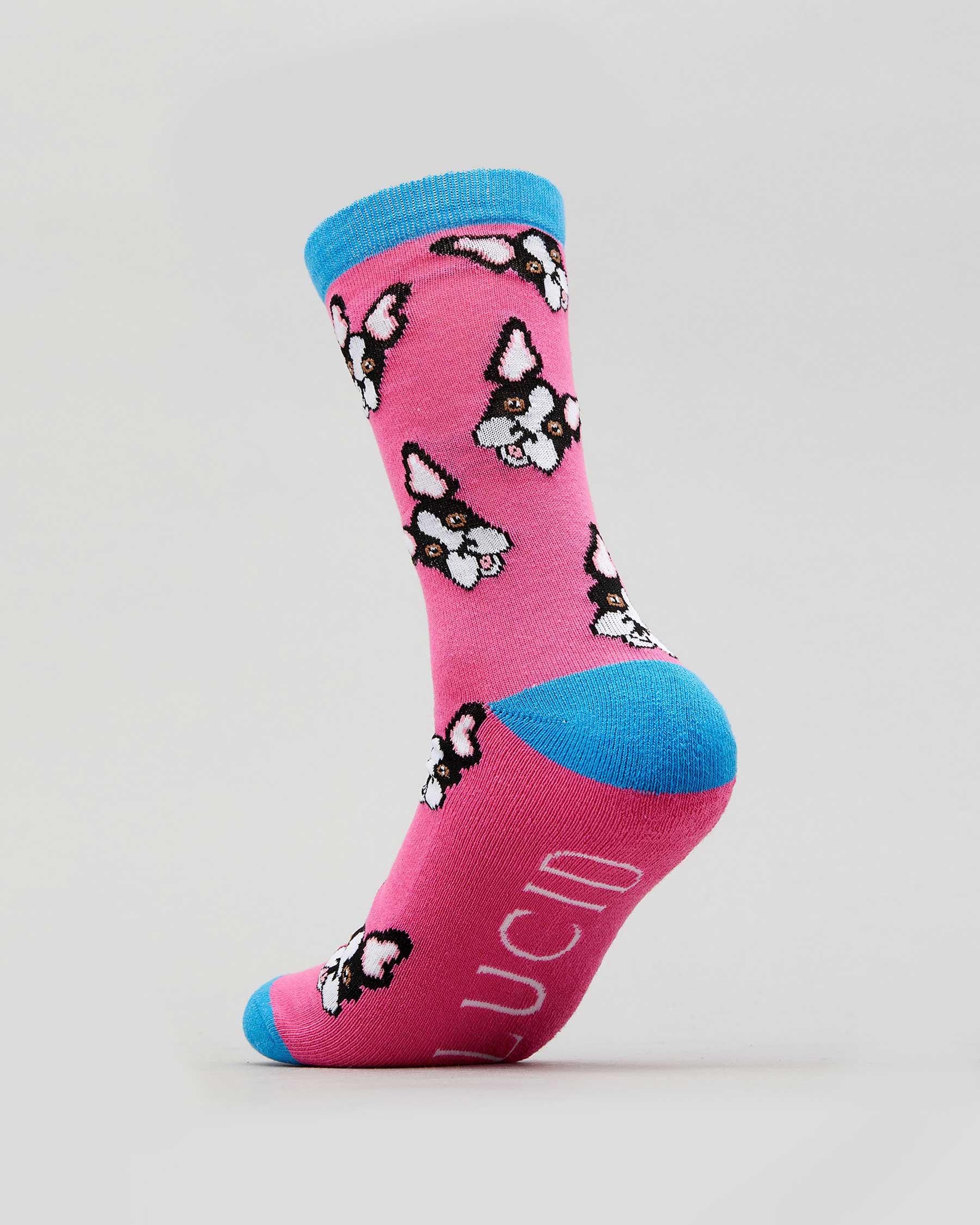 Shop Lucid Bulldog Socks In Pink - Fast Shipping & Easy Returns - City ...