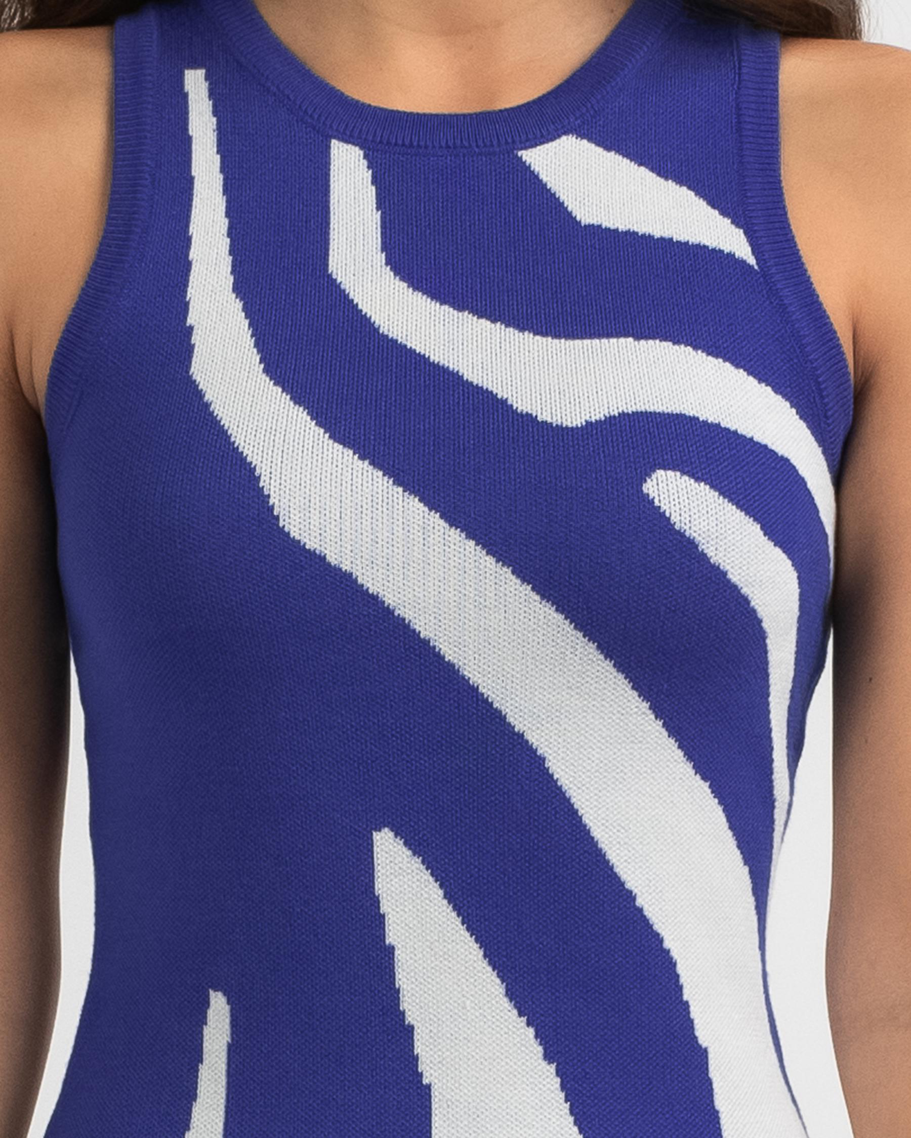 Shop Style State Epsilon Knit Dress In Blue - Fast Shipping & Easy ...