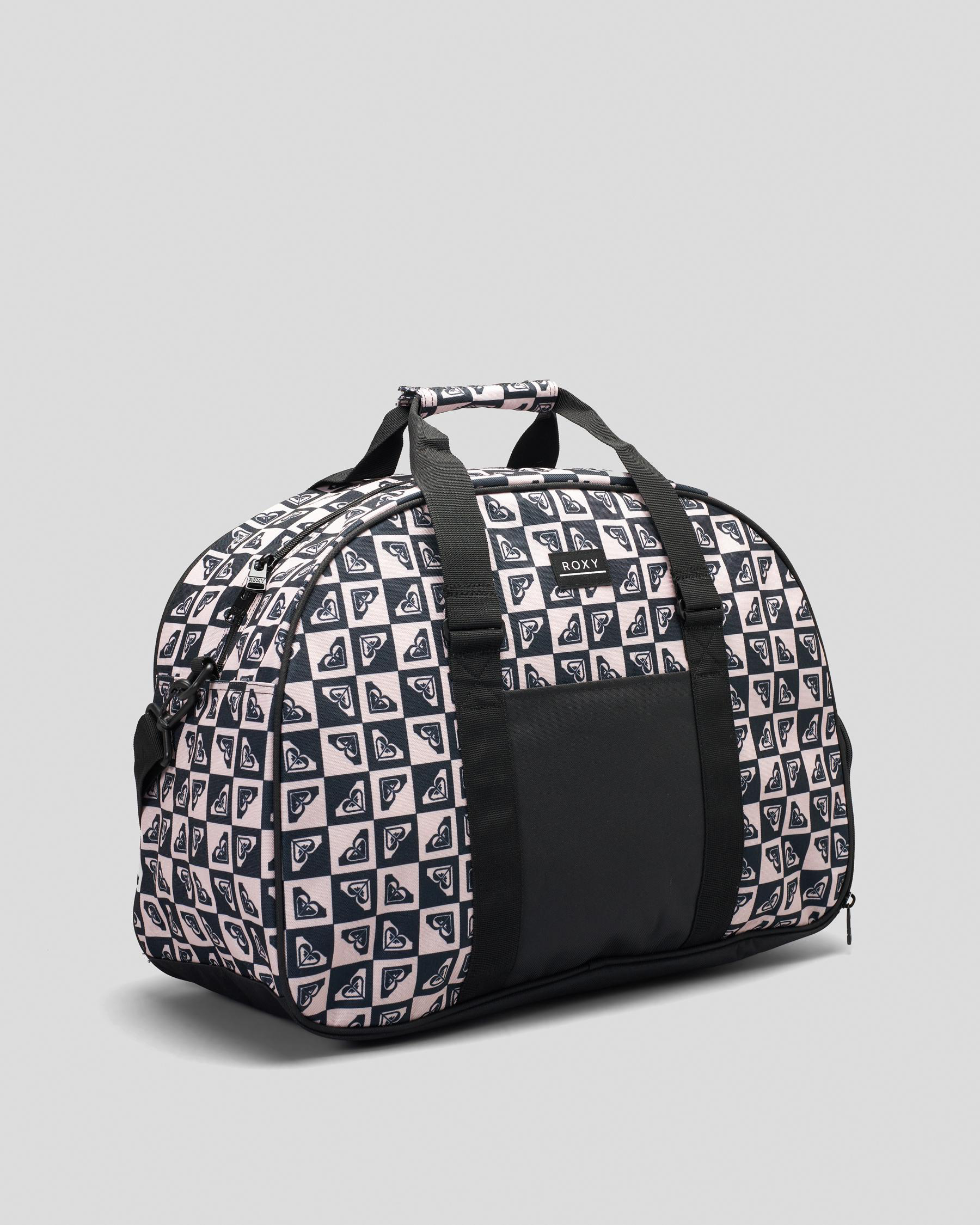 Shop Roxy Feel Happy Overnight Bag In Anthracite Tonal Logo - Fast ...