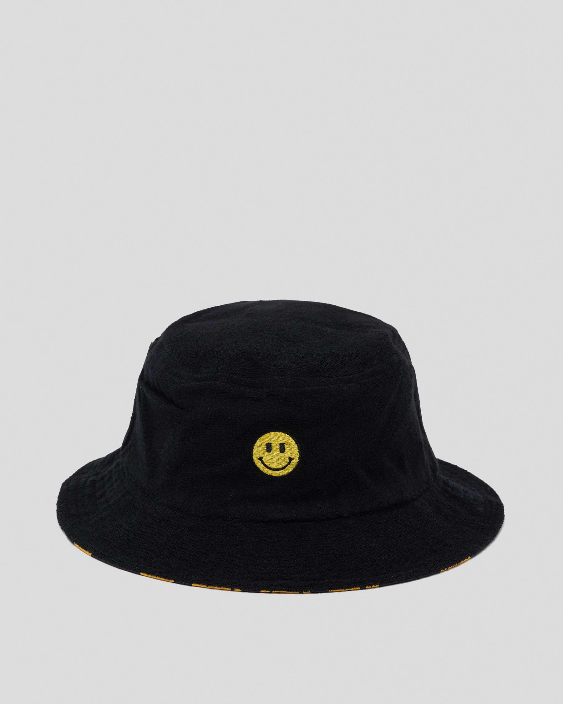 Lucid Smiley Bucket Hat In Black | City Beach Australia
