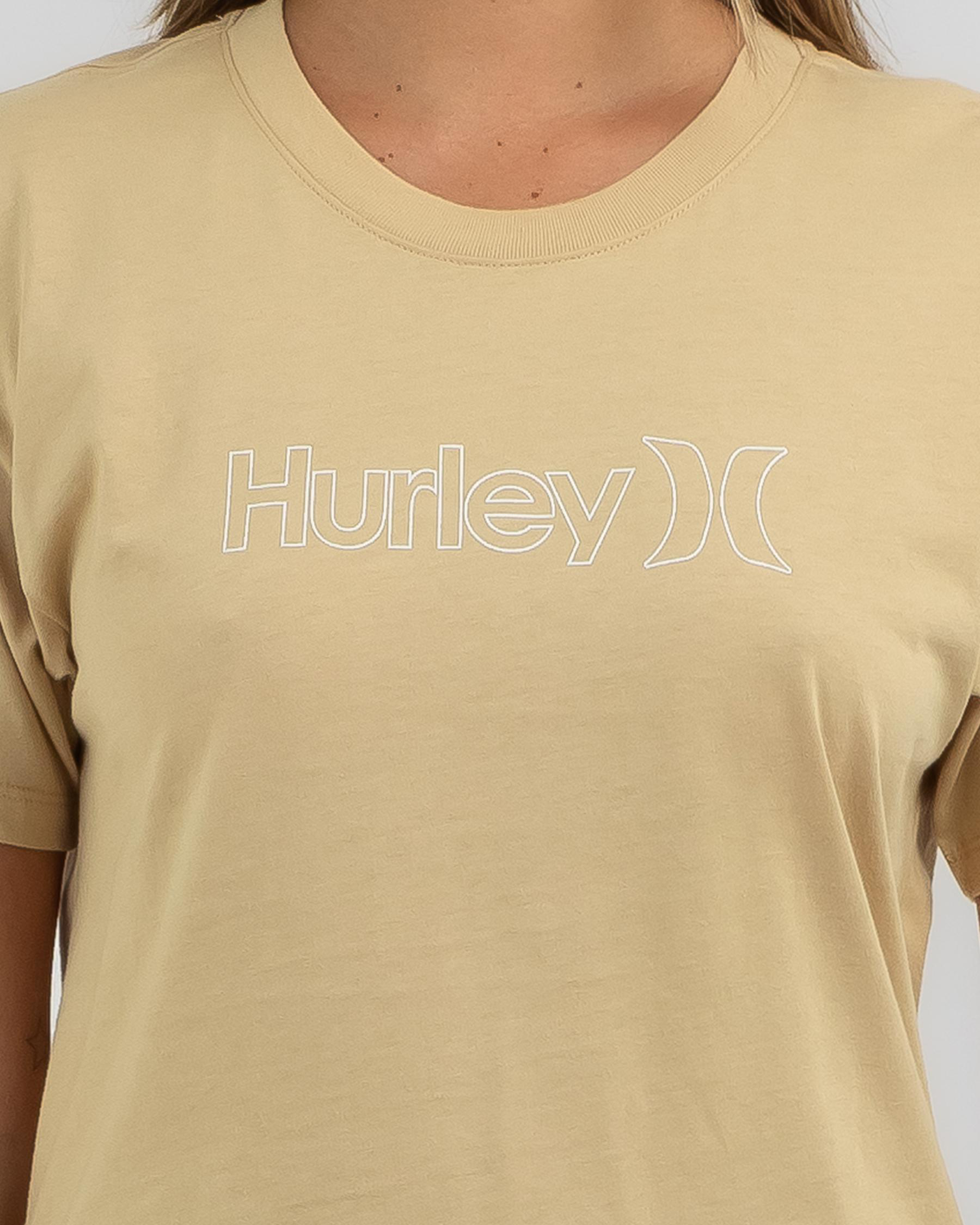 Shop Hurley OAO Outline T-Shirt In Vanilla Bean - Fast Shipping & Easy ...