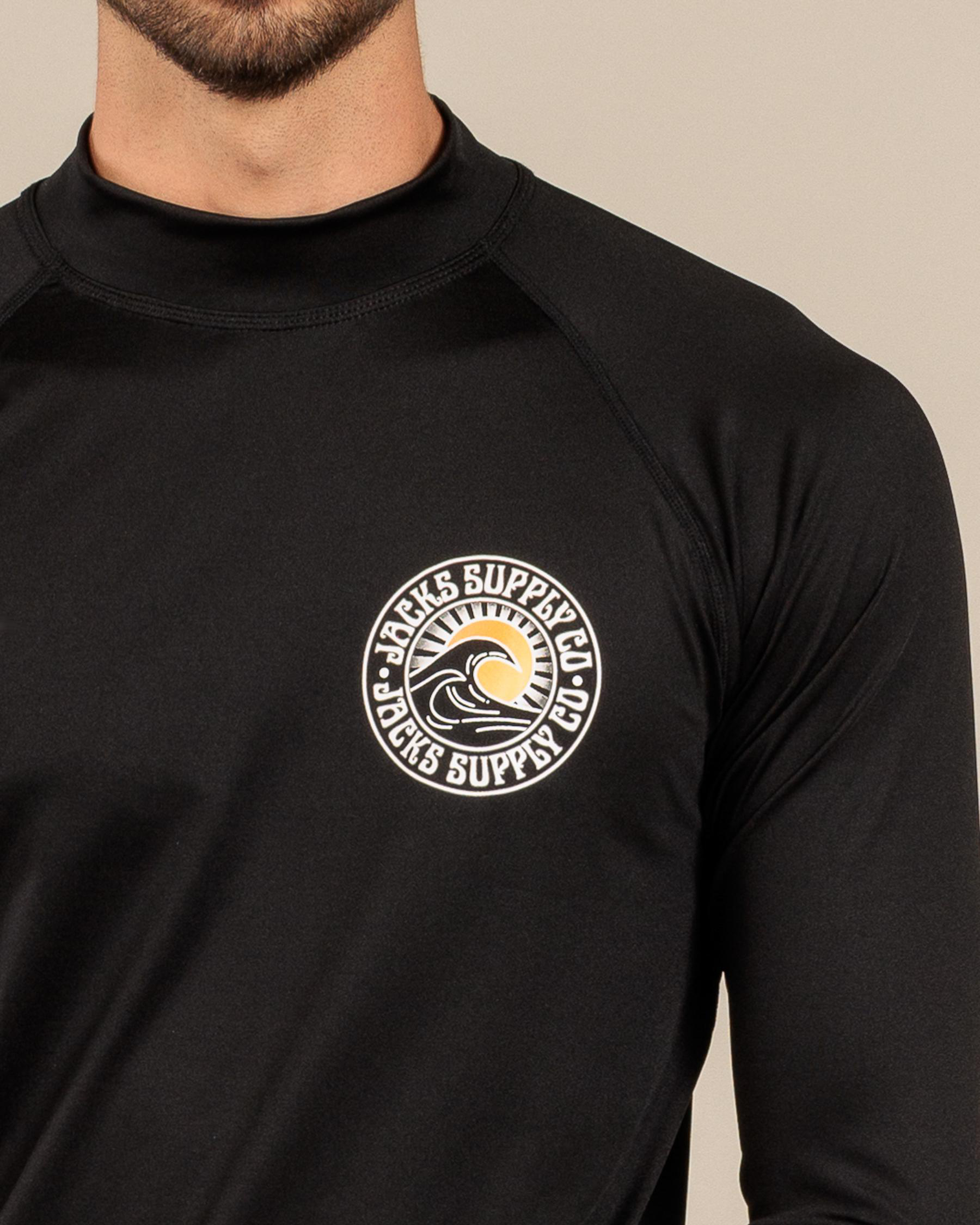 Shop Jacks Rising Sun Long Sleeve Rash Vest In Black - Fast Shipping & Easy Returns - City Beach ...