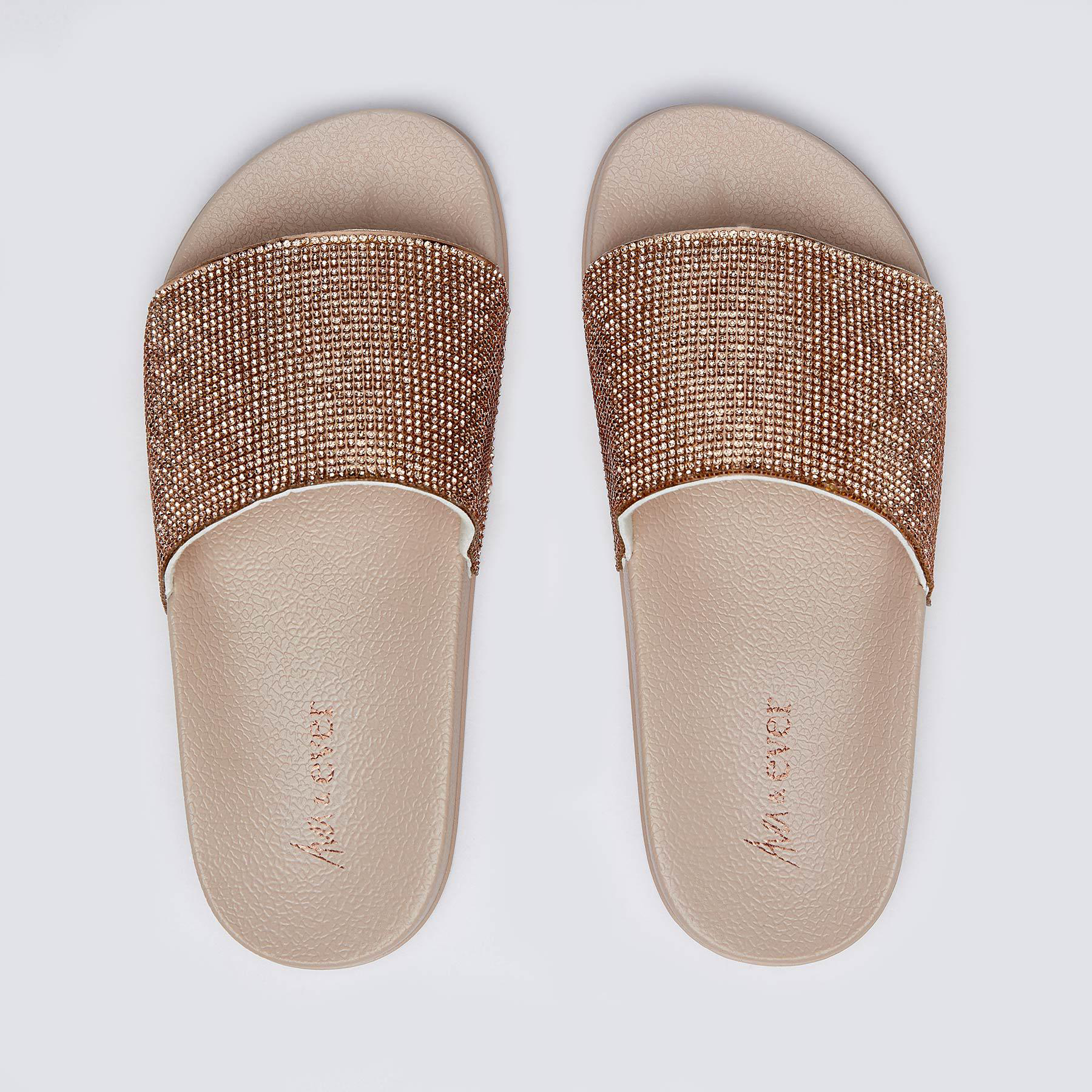 Ava And Ever Girls Jewel Slide Sandals In Rose Gold - FREE* Shipping ...