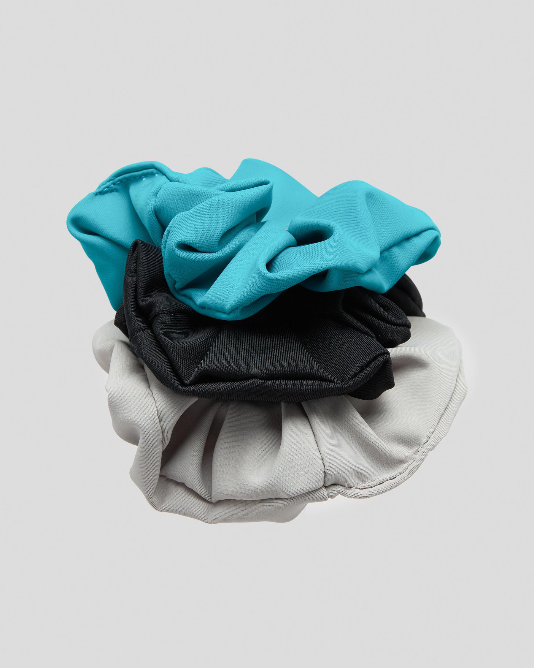 Shop Karyn In LA Stretch It Scrunchie Pack In Teal/black/grey - Fast ...