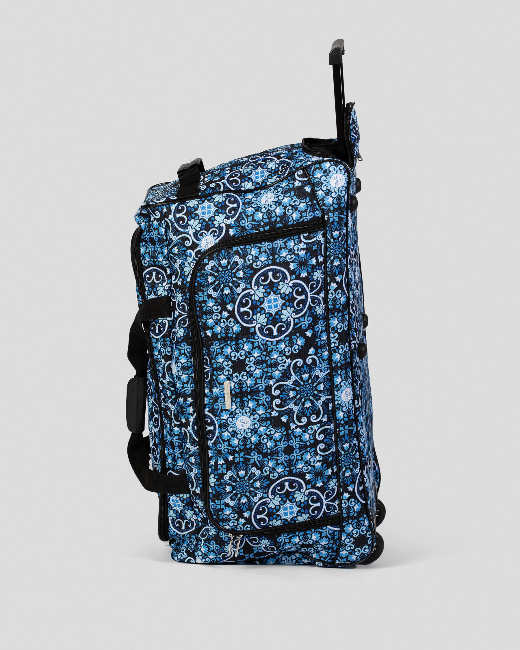 Mooloola Wynter Large Wheeled Travel Bag In Blue/black - Fast Shipping ...