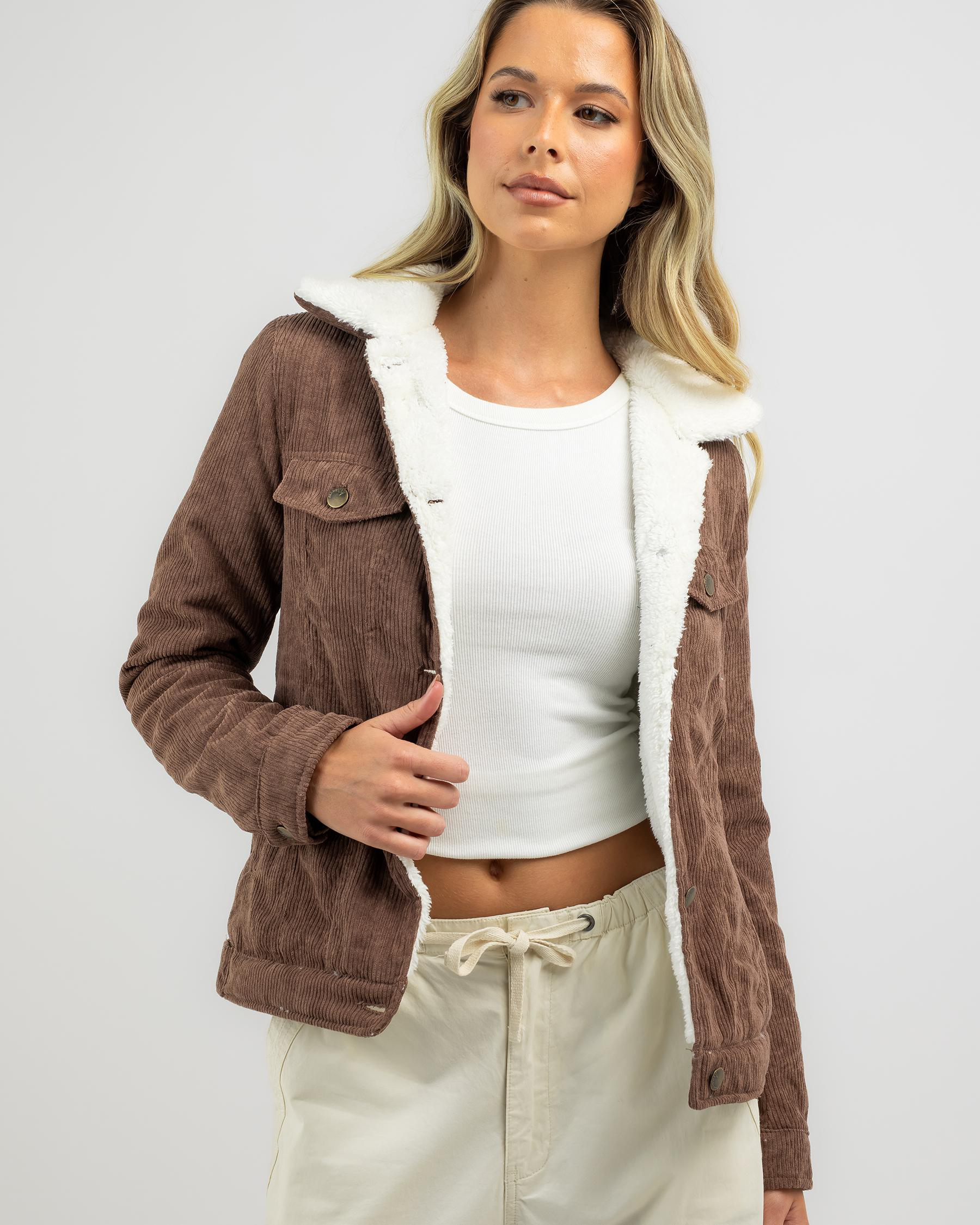 Shop Ava And Ever Axel Jacket In Dark Choc/cream - Fast Shipping & Easy ...