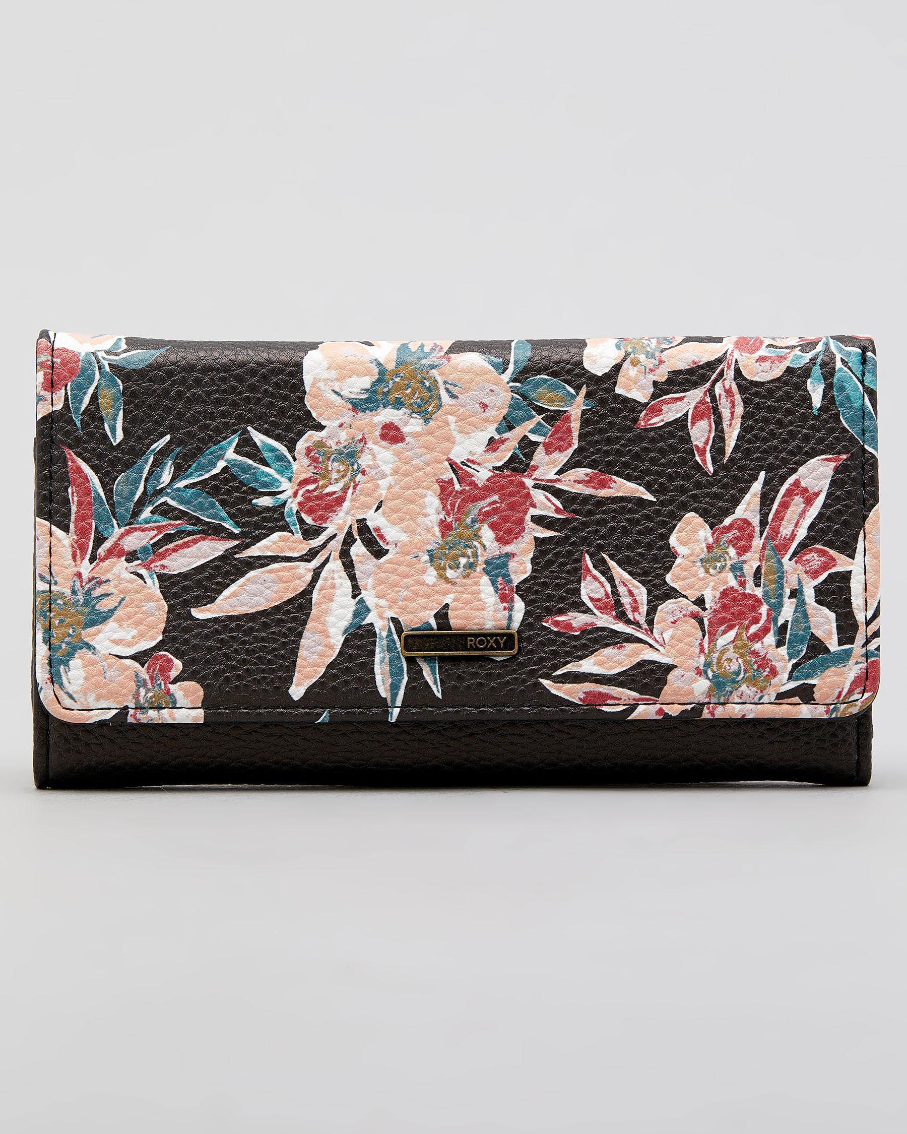 Shop Roxy Hazy Daze Wallet In Anthracite Wonder Garden S - Fast ...