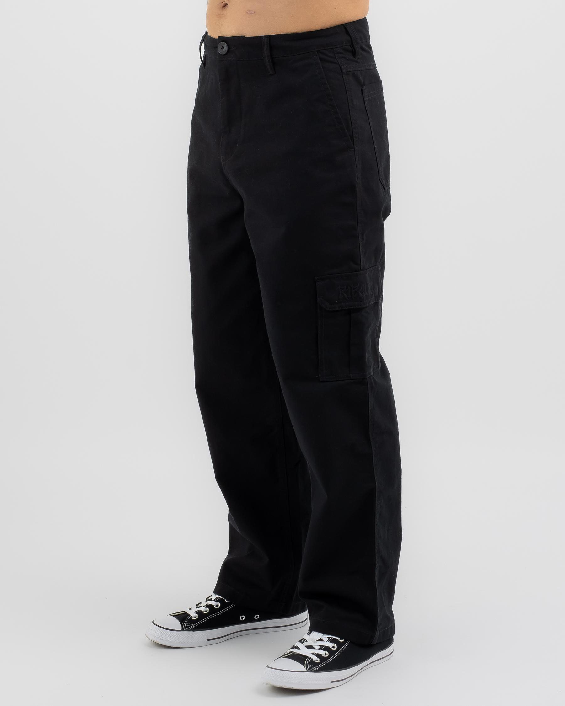 Shop Rip Curl Savage Cuts Cargo Pants In Black - Fast Shipping & Easy ...