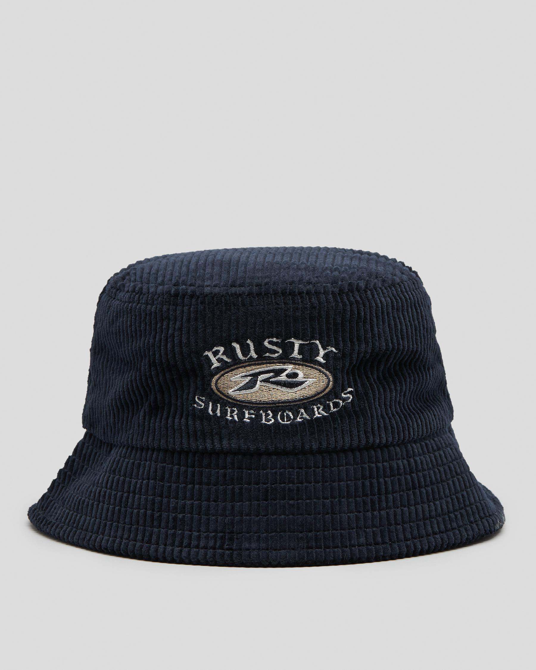 Shop Rusty Backtrack Bucket Hat In Navy Blue - Fast Shipping & Easy ...