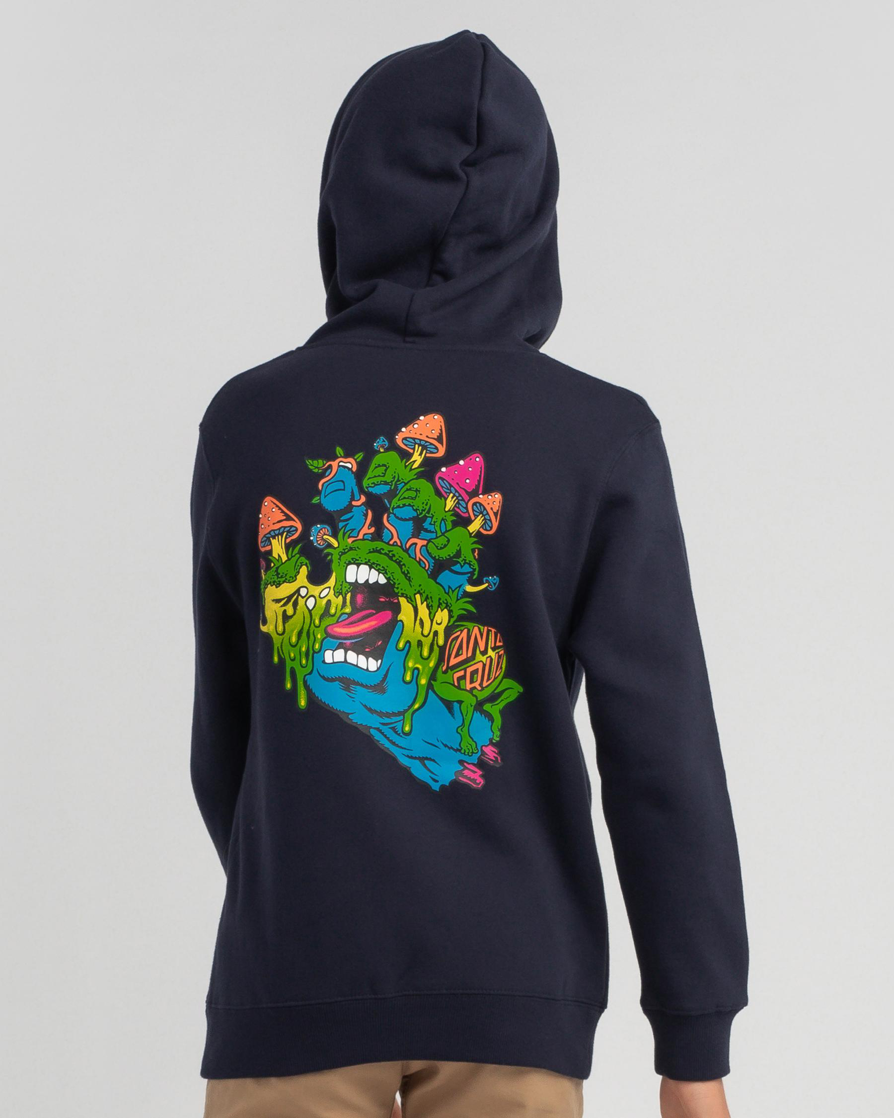 Shop Santa Cruz Boys' Toxic Hand Hoodie In Blue Lights - Fast Shipping ...