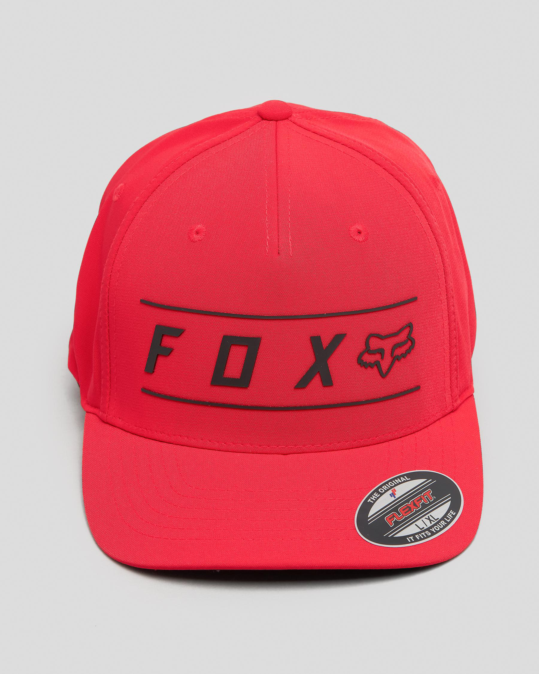 Shop Fox Pinnacle Tech Flexfit Cap In Flame Red - Fast Shipping & Easy ...