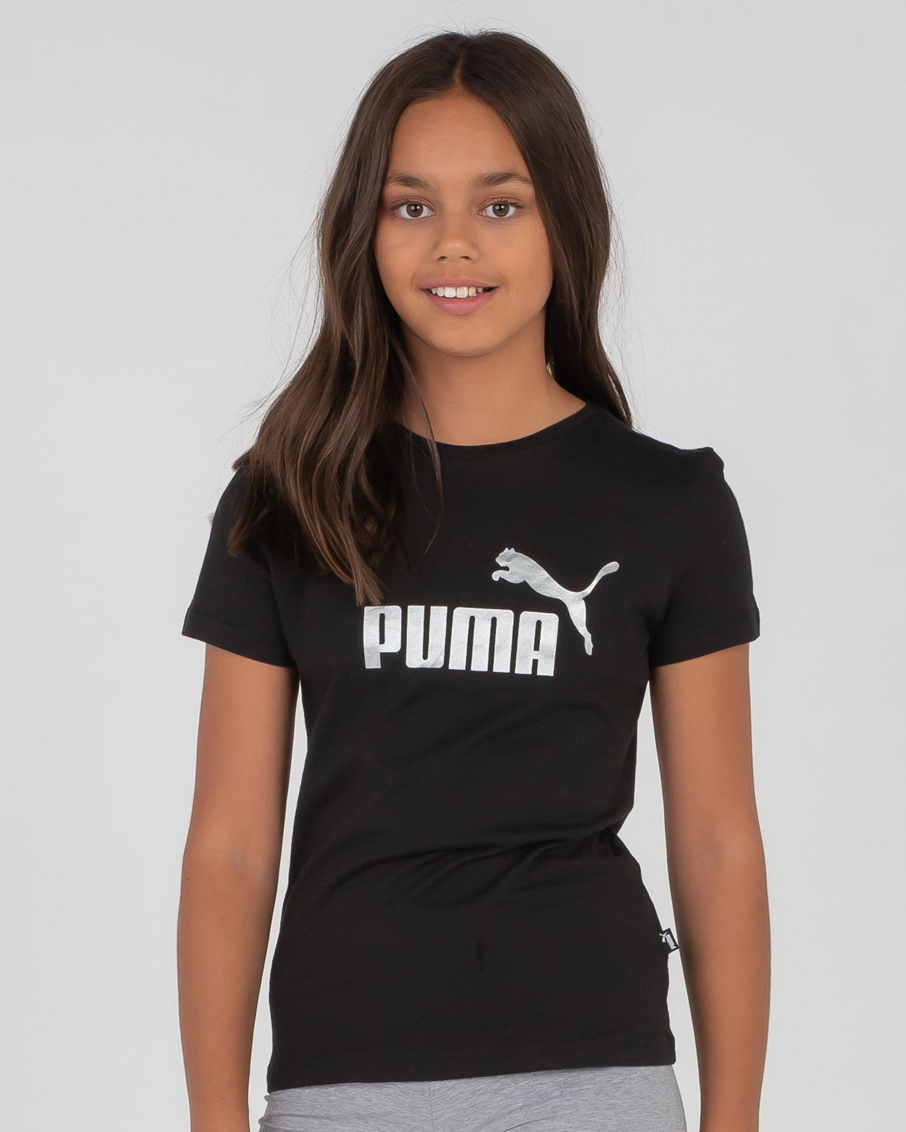 Shop Puma Girls' Essential T-Shirt In Puma Black - Fast Shipping & Easy ...