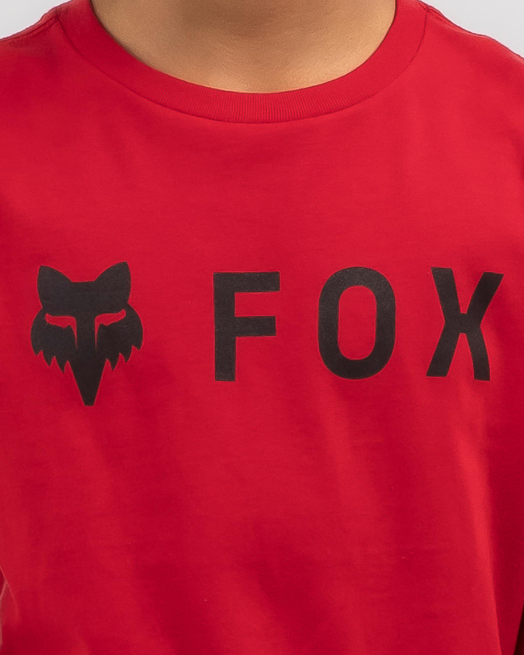 Shop Fox Boys' Absolute T-Shirt In Flame Red - Fast Shipping & Easy ...