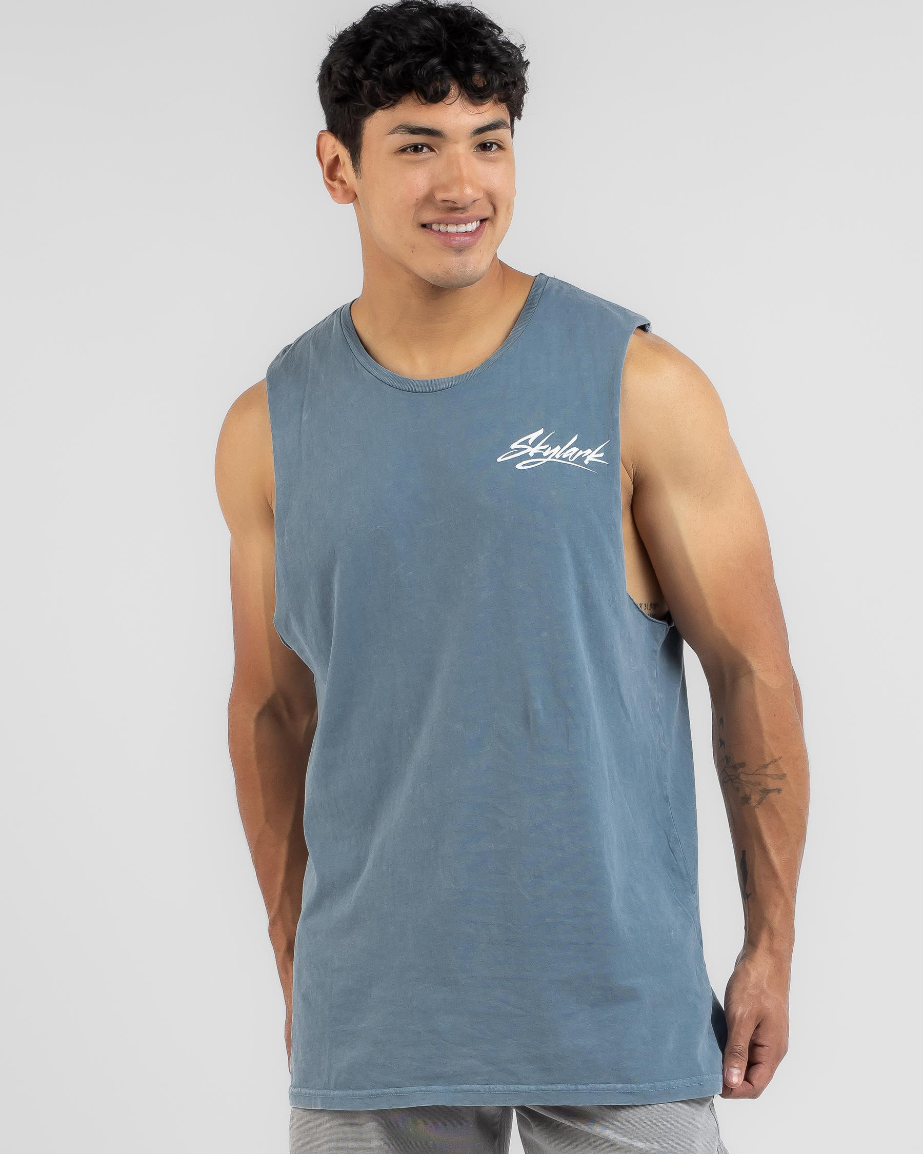 Shop Skylark Destination Muscle Tank In Light Blue Acid - Fast Shipping ...