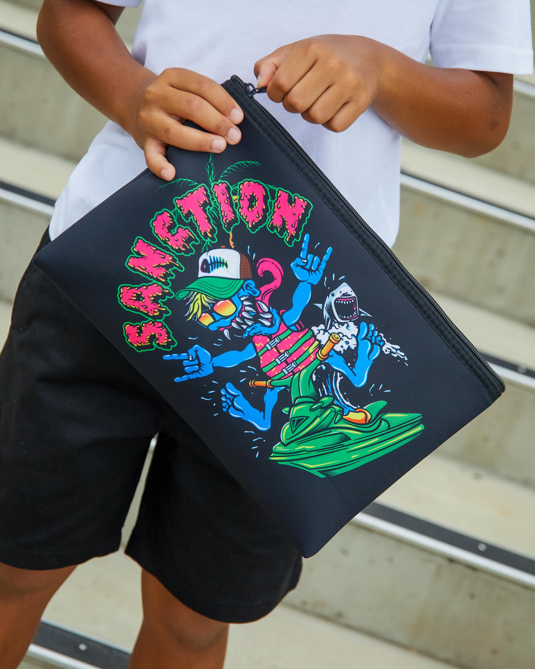 Sanction Sprayed Pencil Case In Black | City Beach Australia