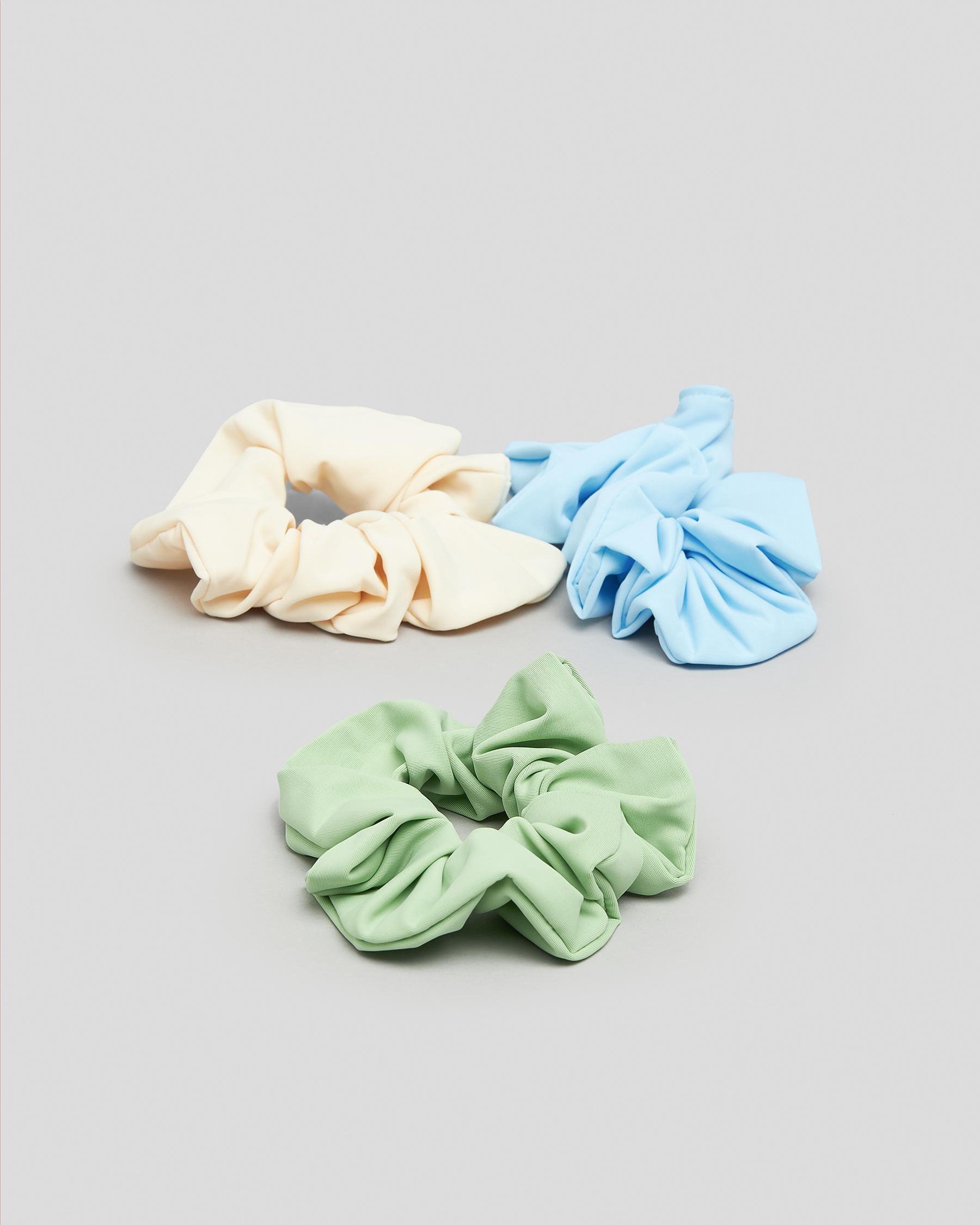 Shop Karyn In LA Stretch It Scrunchie Pack In Sage/ecru/blue - Fast ...